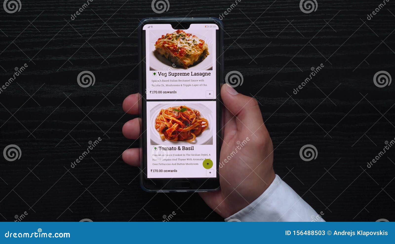 Online Order Grocery Shopping On Touch Screen Concept. Woman Hand ...