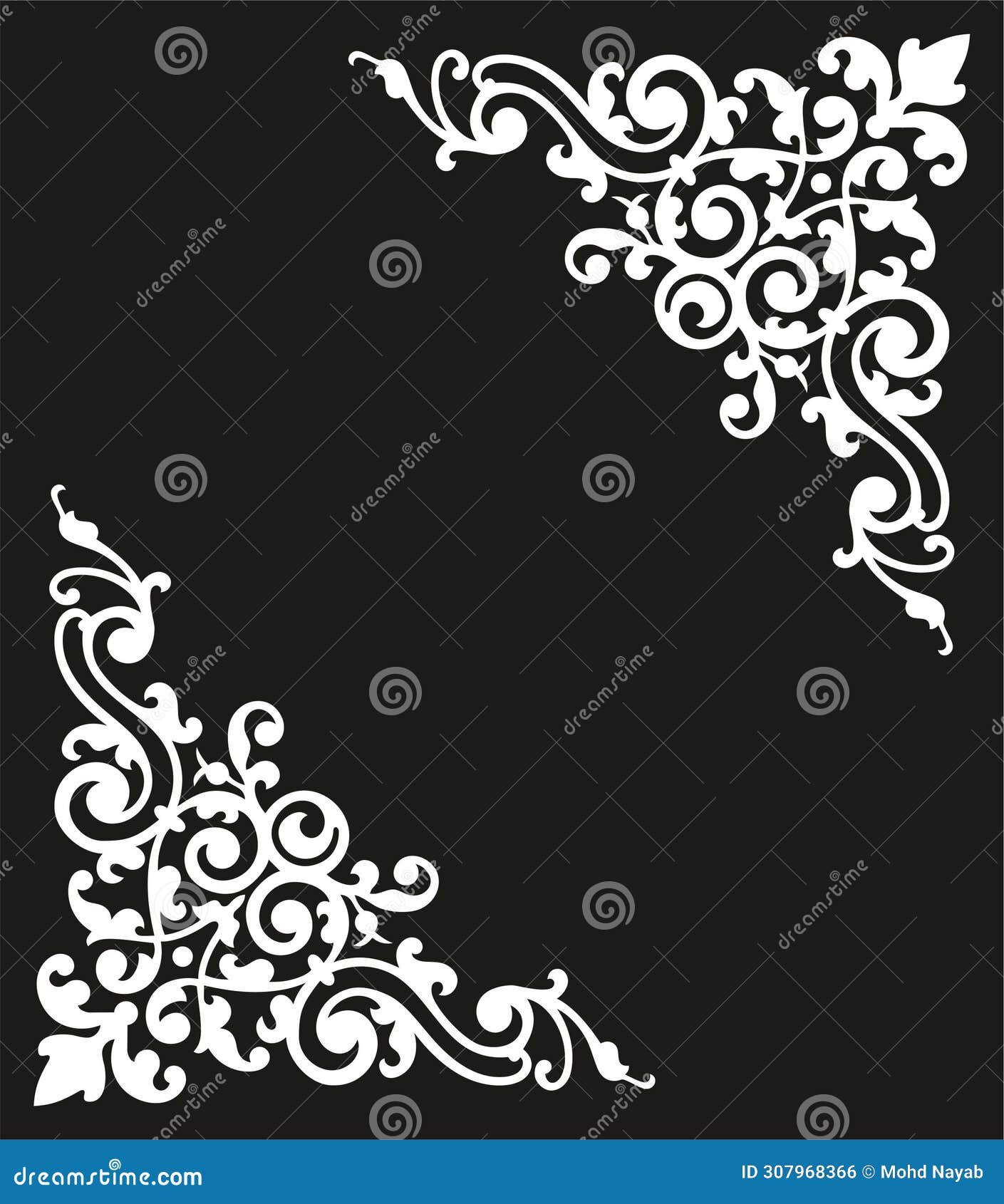 Black Background and White Corner Design Stock Vector - Illustration of ...