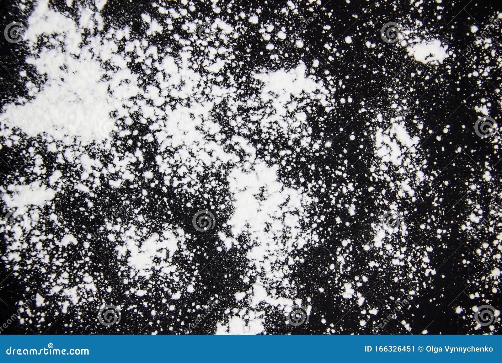 The Black Background with a White Powder on it. a Danger Cocaine on the ...