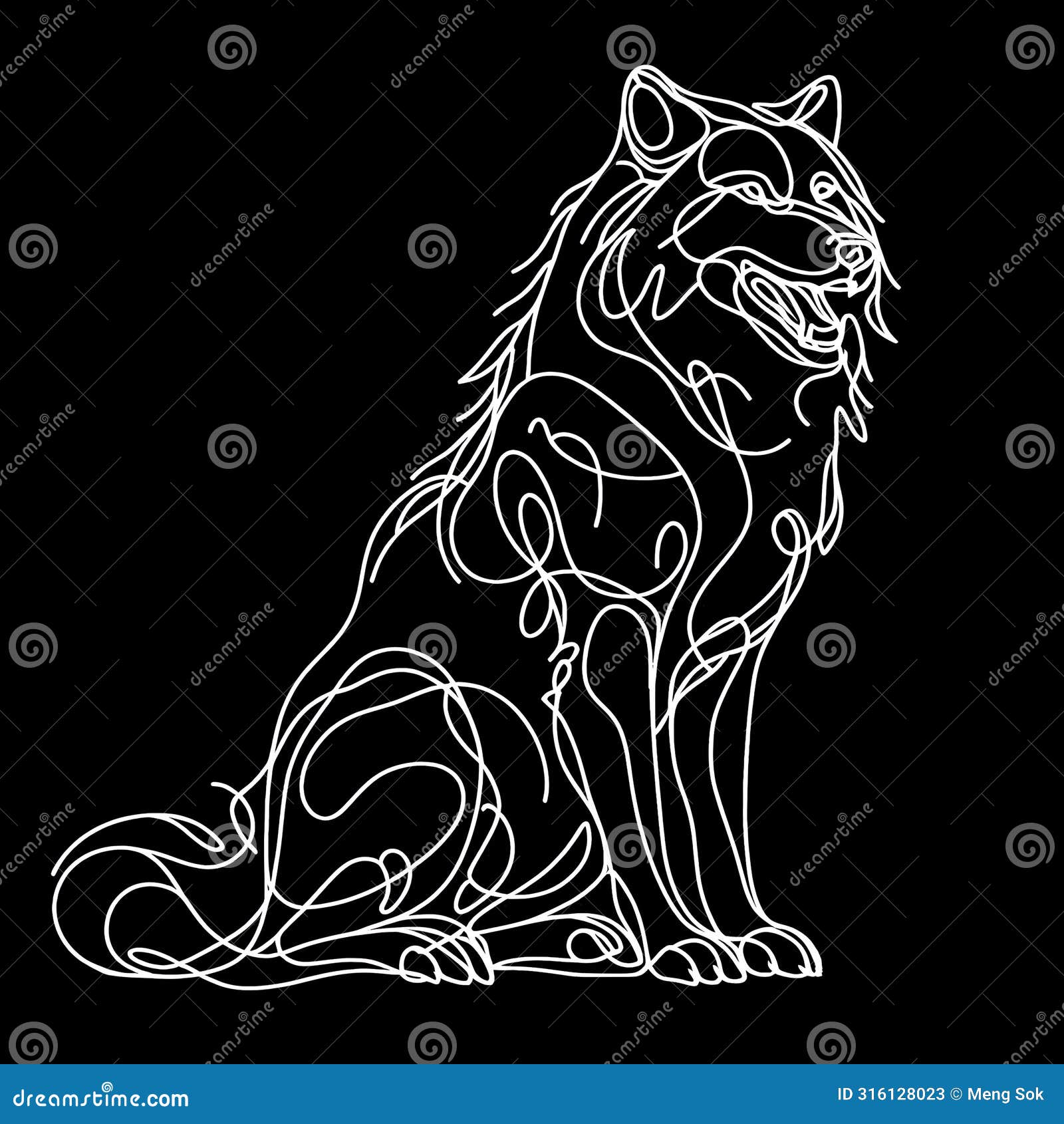 Wolf Outline Vector Illustration | CartoonDealer.com #18078878