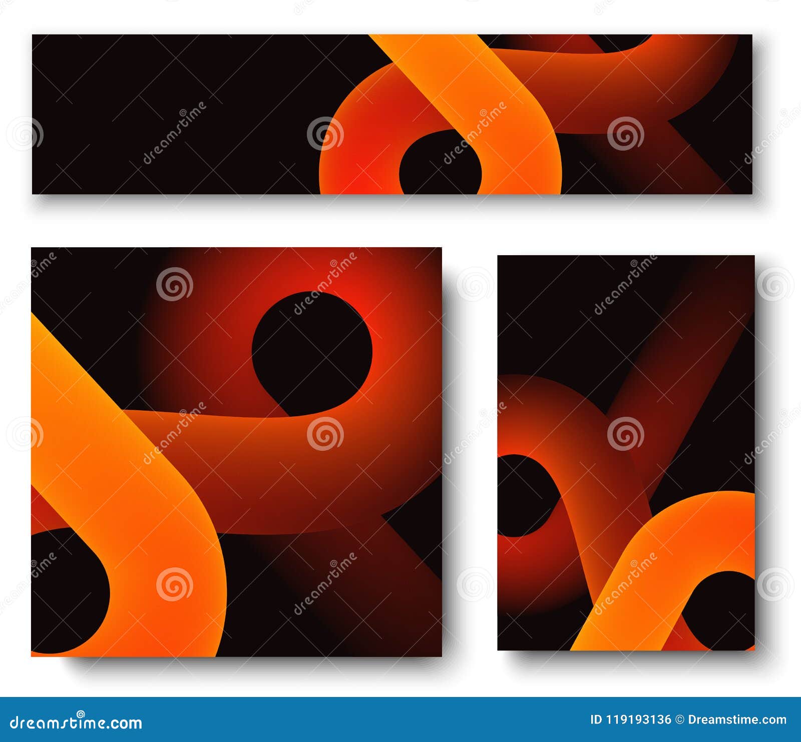 Black Backgrounds With Orange Abstract Loops Pattern. Vector ...