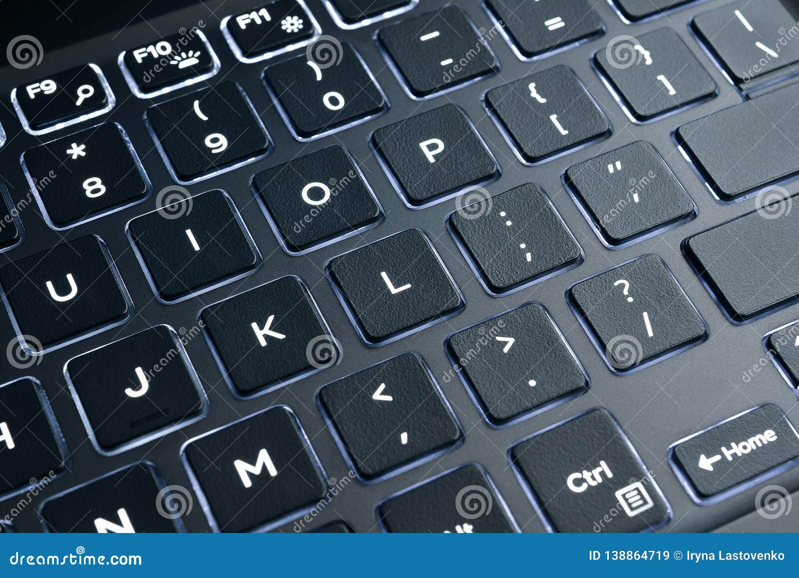 Black Backlit Computer Keyboard, Laptop Keypad. Panel of Keys that ...