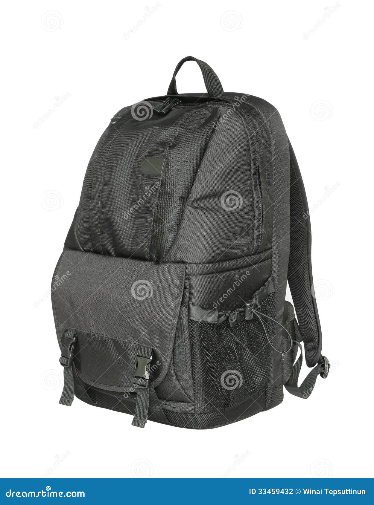 Black backpack stock photo. Image of isolated, material - 33459432