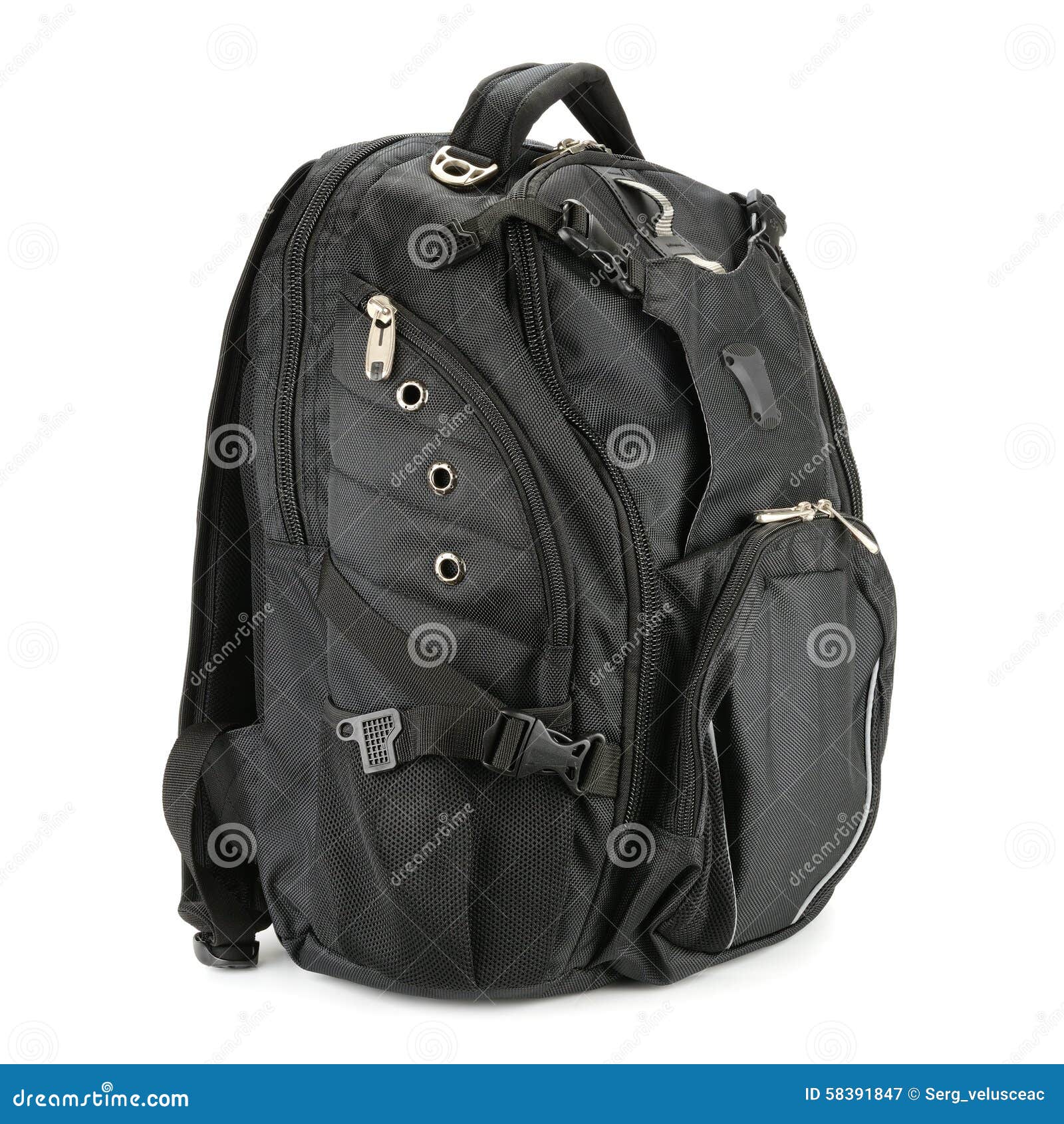 Black backpack stock image. Image of tourism, single - 58391847