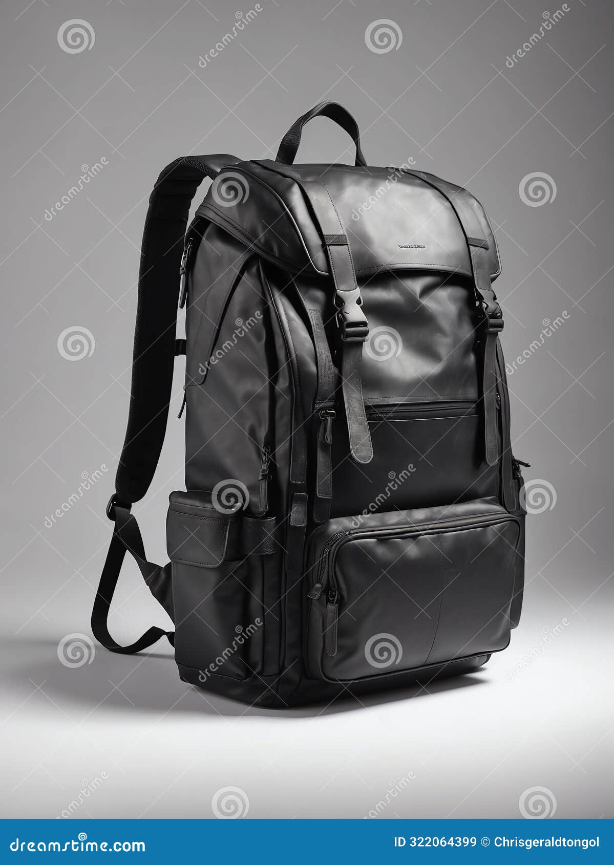 Black Backpack Design Front, Back And Side View Set. College Or School ...