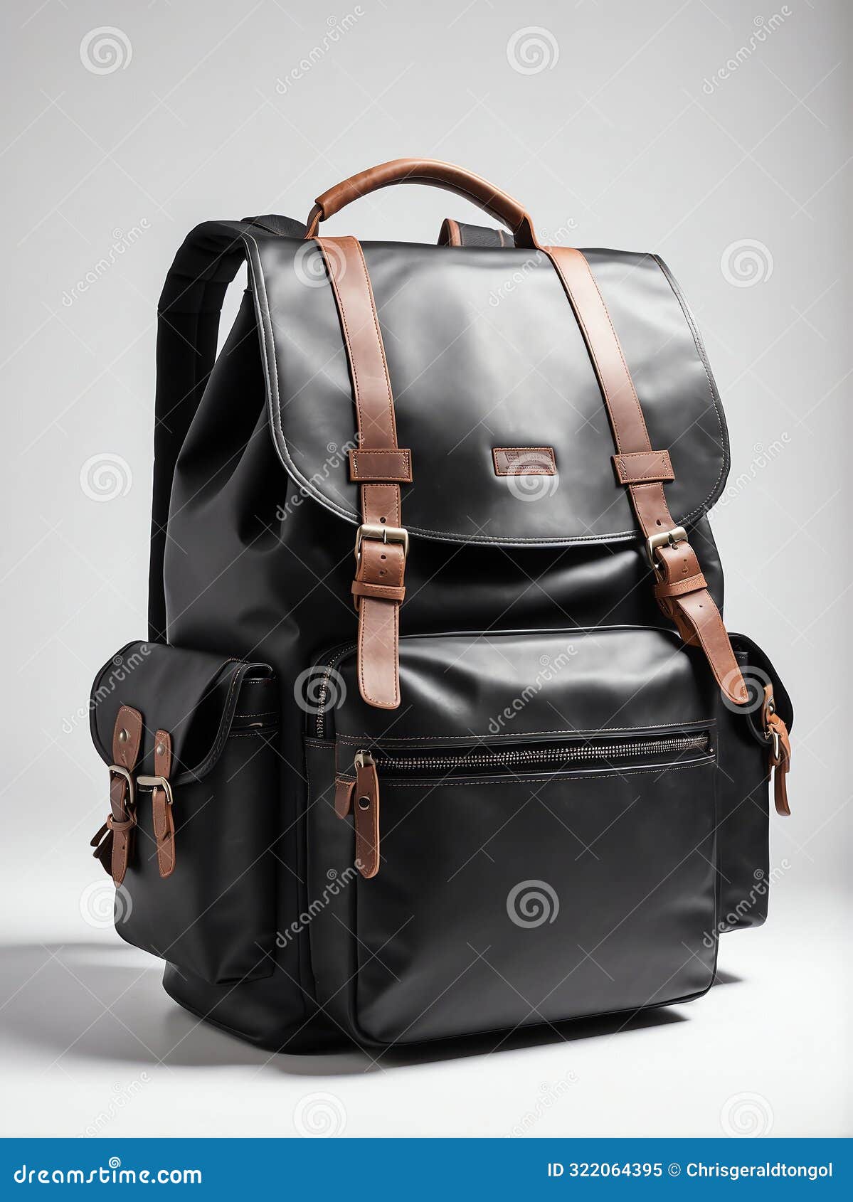 Black Backpack Design. College Or School Rucksack Mockup Vector ...