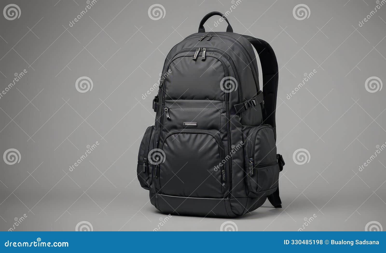 Black Backpack Design. College Or School Rucksack Mockup Vector ...