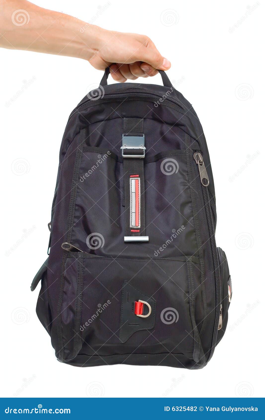 Black Bag in Human Hand Isolated on White Stock Photo - Image of black ...