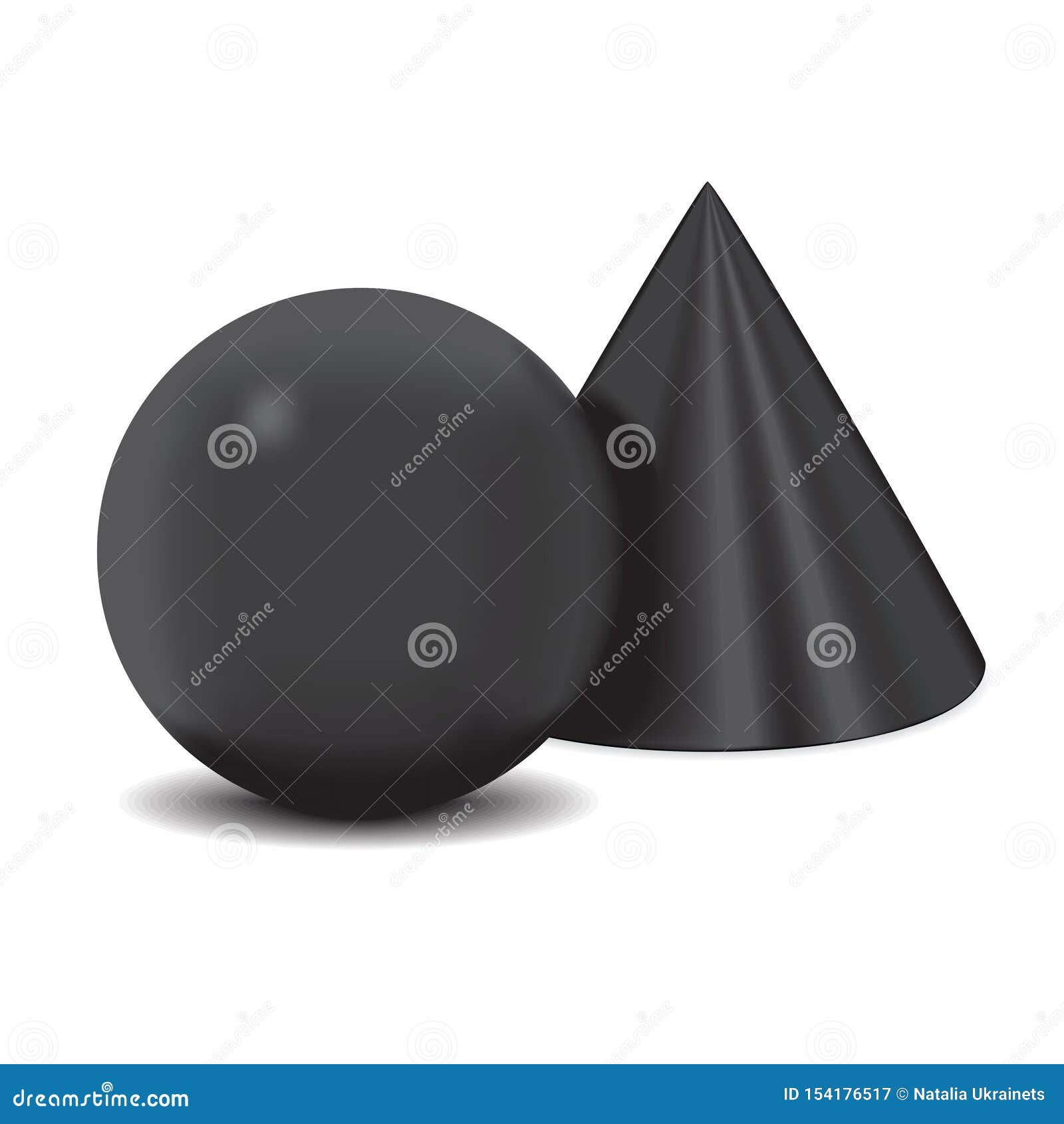 Black ball and cone stock vector. Illustration of business - 154176517