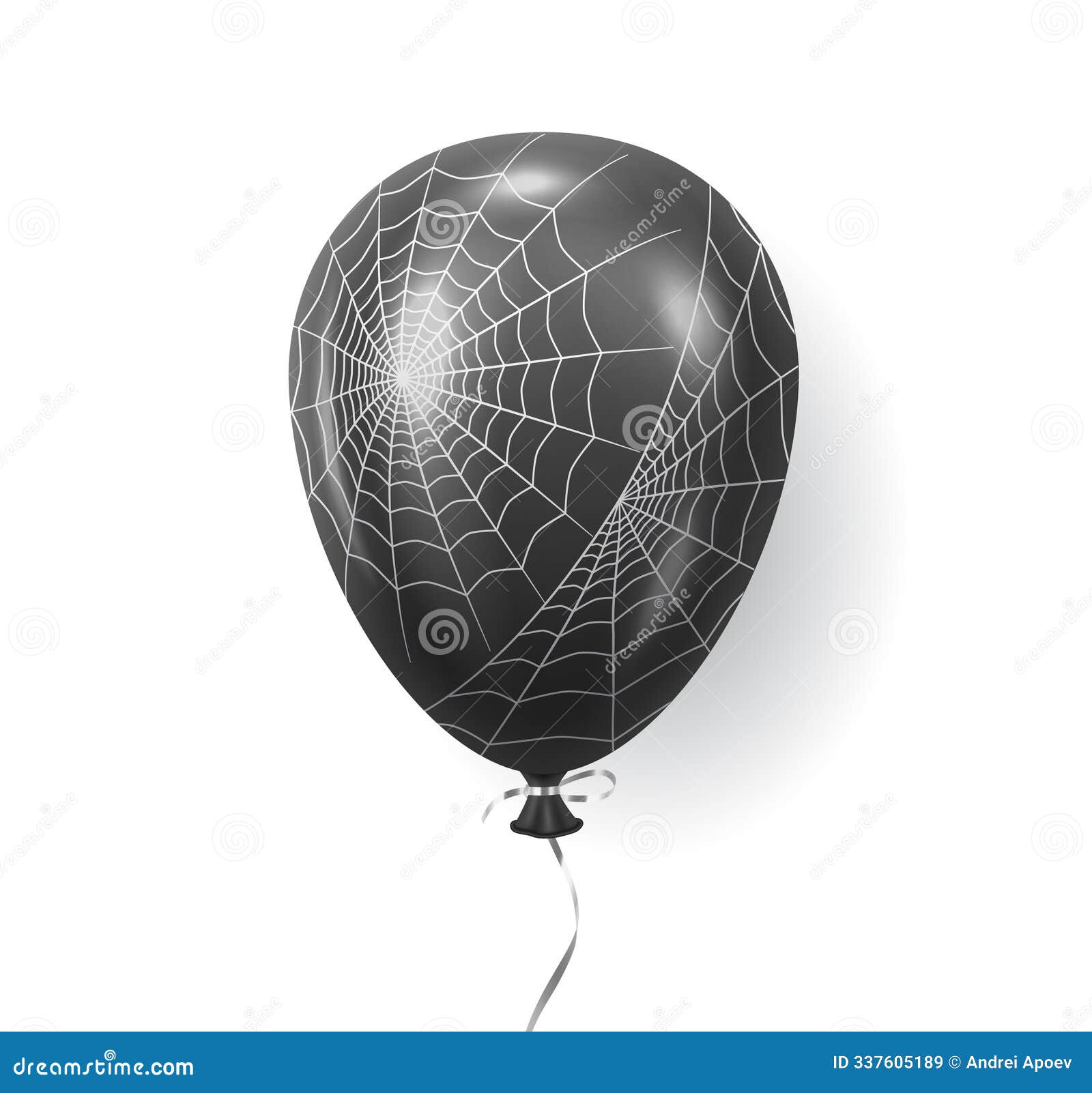 Black Balloon with Spider Web Realistic Vector Illustration Stock ...