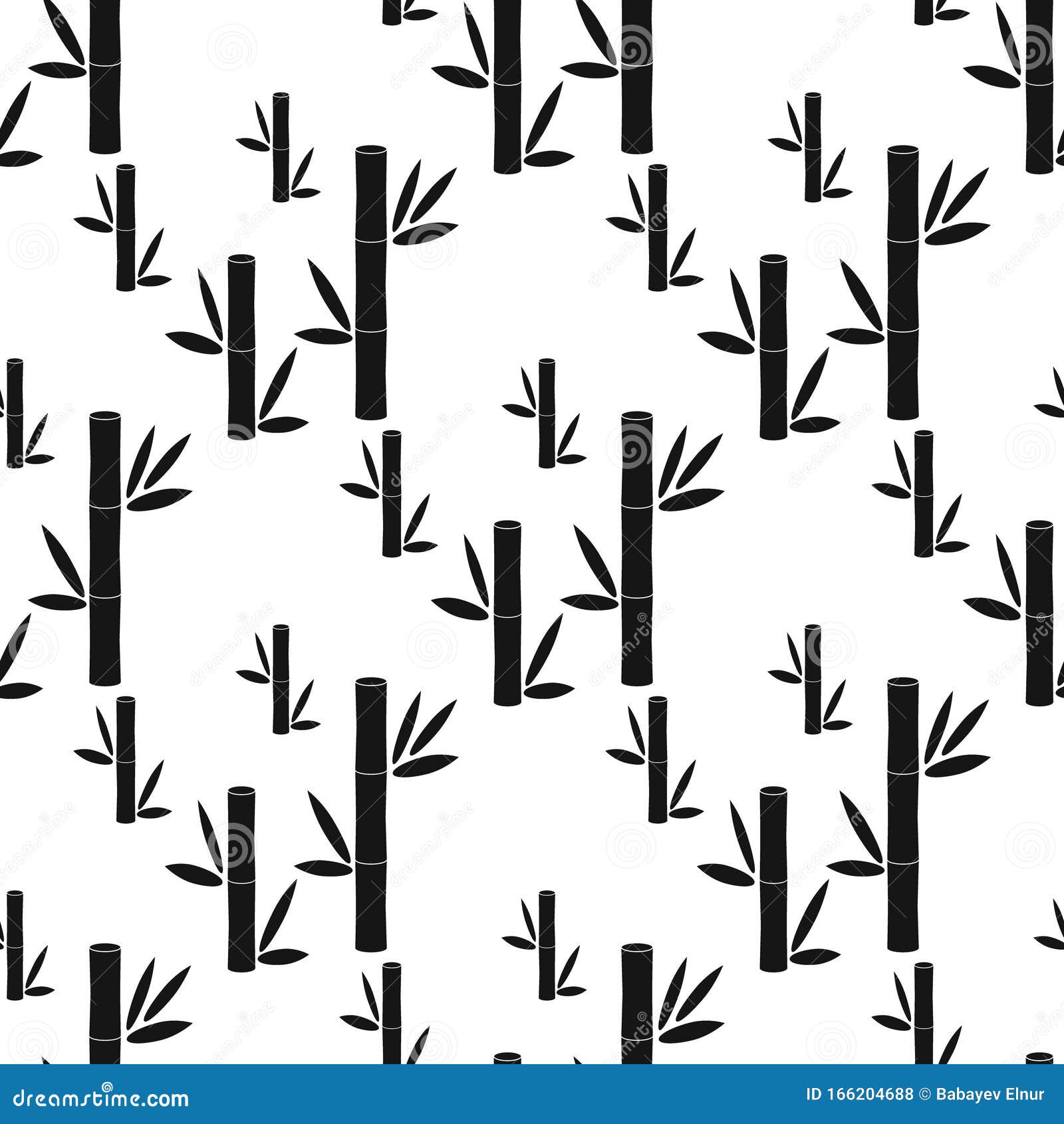 Black Bamboo Seamless Pattern Vector,bamboo Tree , Leaves, Branches ...