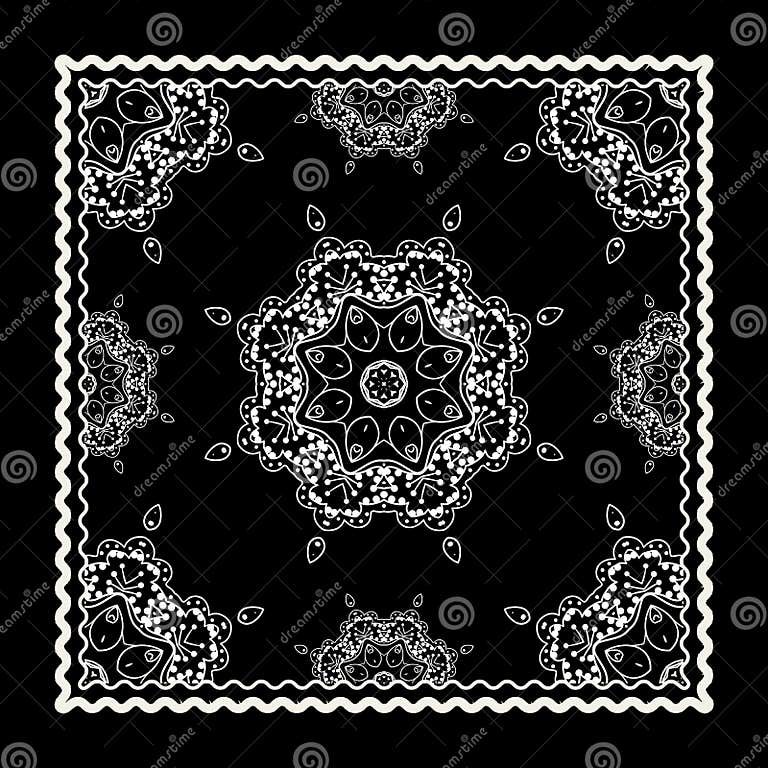 Black Bandana Print stock vector. Illustration of bandana - 87361085