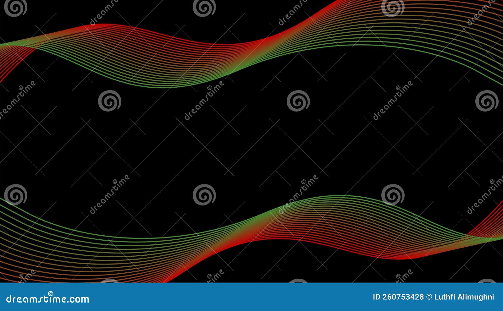 Black Banner Background with Gradient Line Art Ornament Vector Stock ...