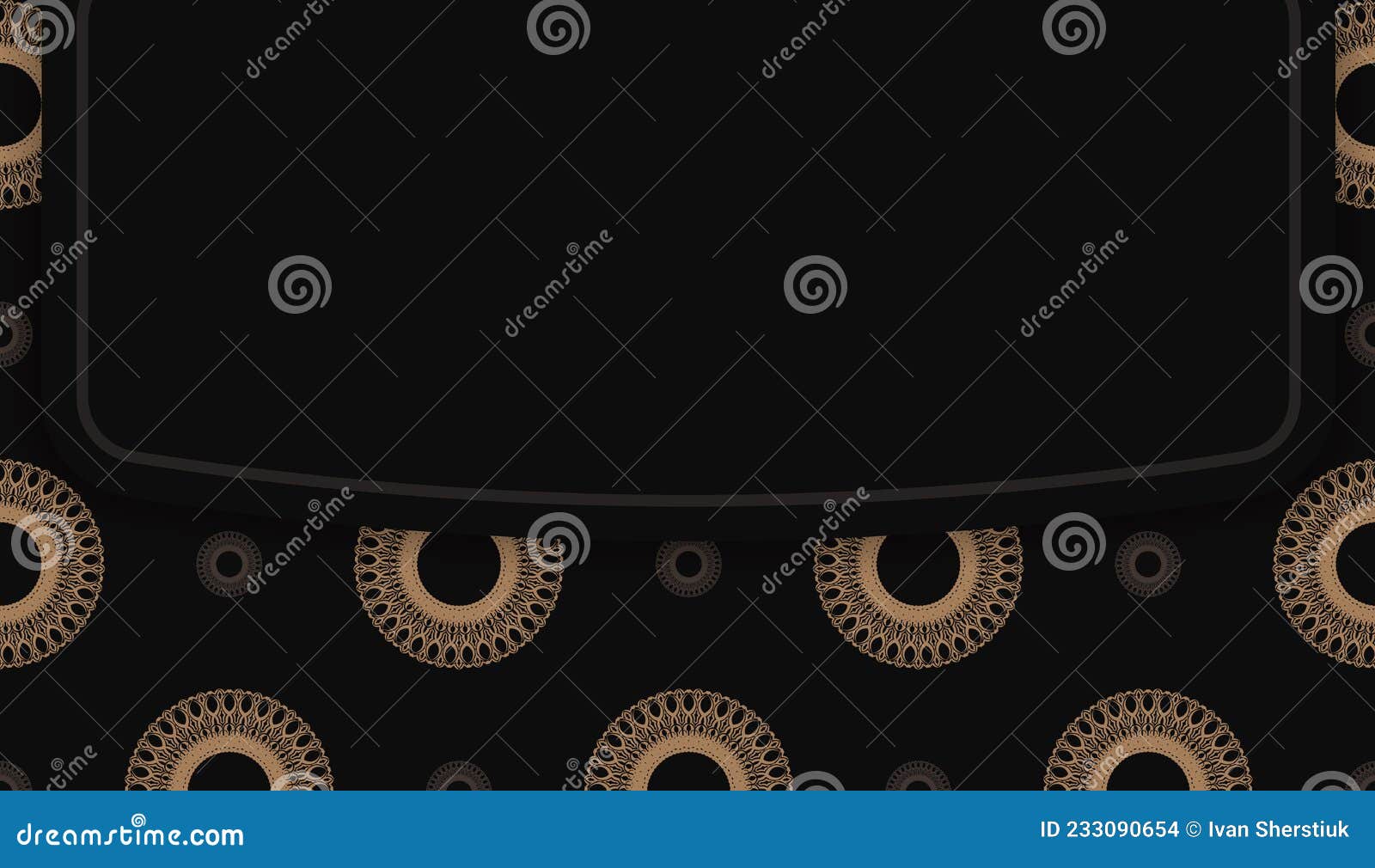 Black Banner with Luxurious Brown Pattern for Design Under Your Text ...