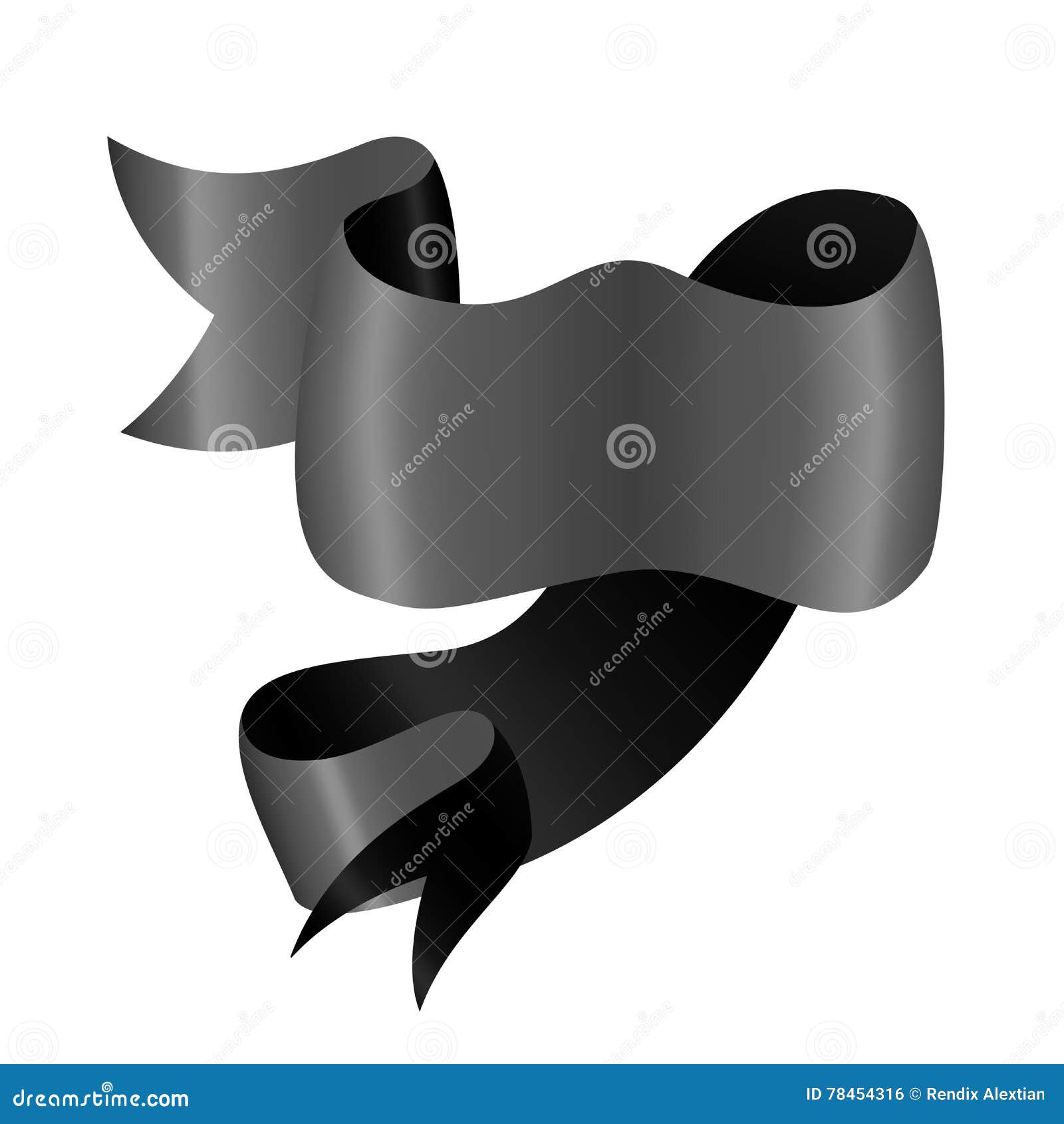 Black banner ribbon stock vector. Illustration of banner - 78454316