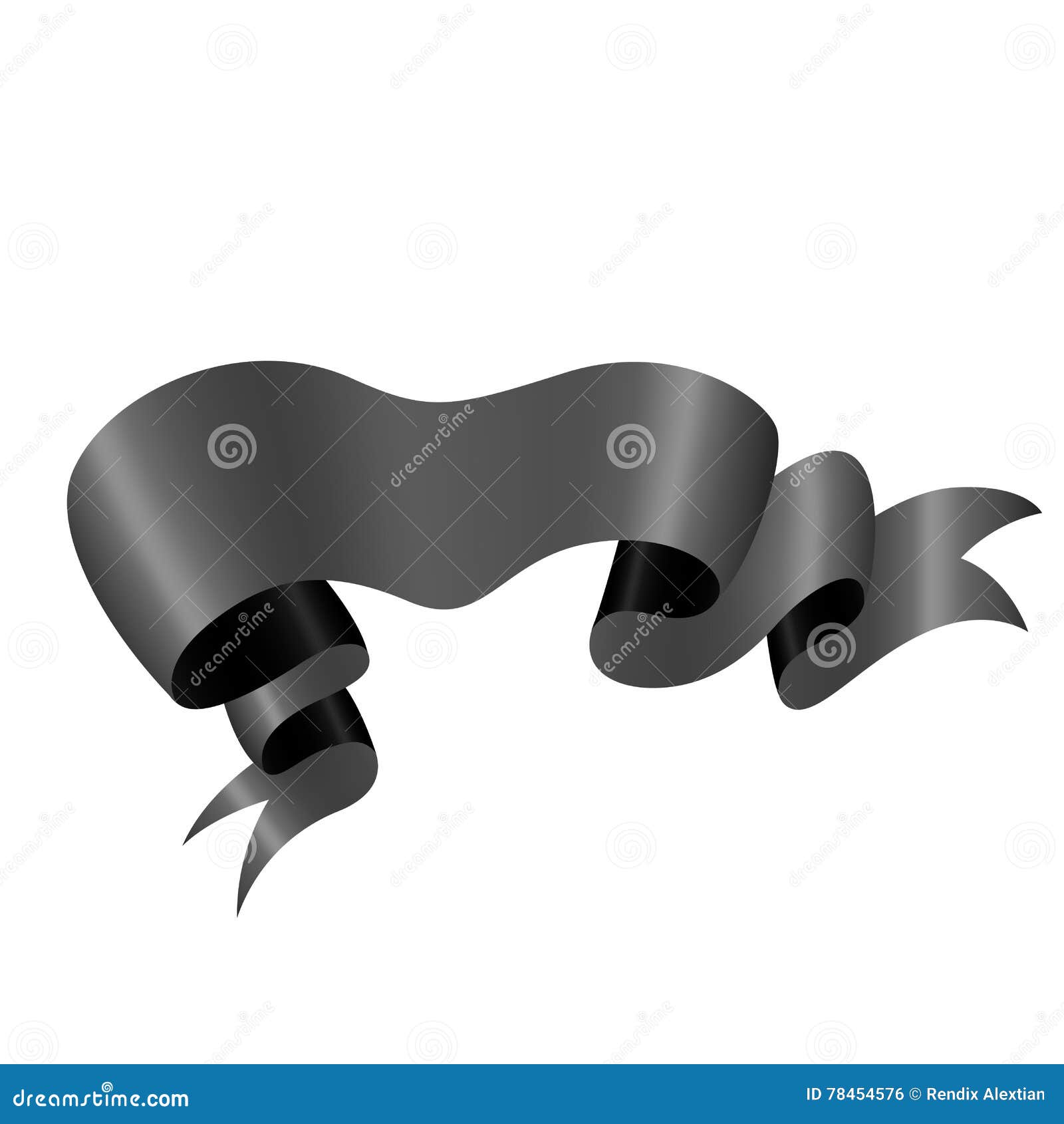 Black banner ribbon stock vector. Illustration of antique - 78454576