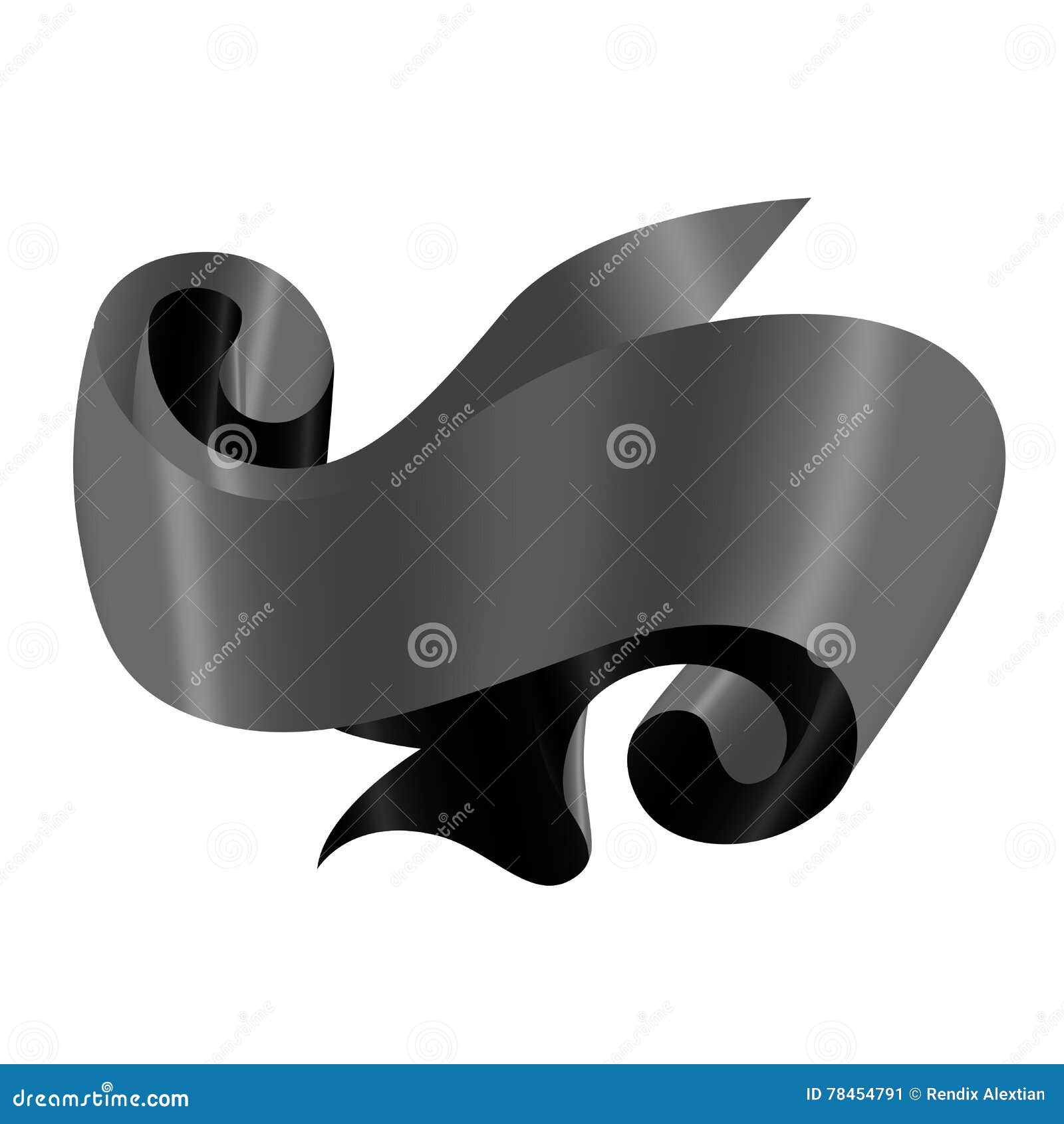 Black banner ribbon stock vector. Illustration of clipping - 78454791