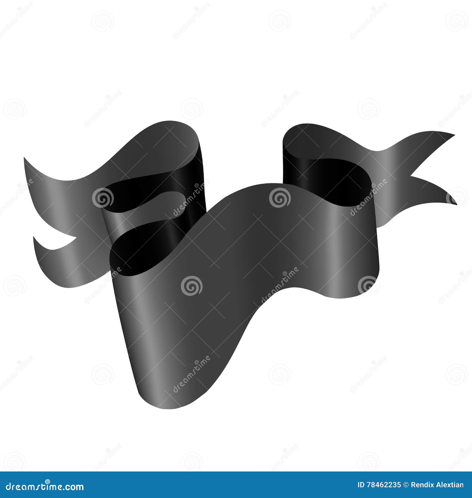 Black banner ribbon stock vector. Illustration of banner - 78462235