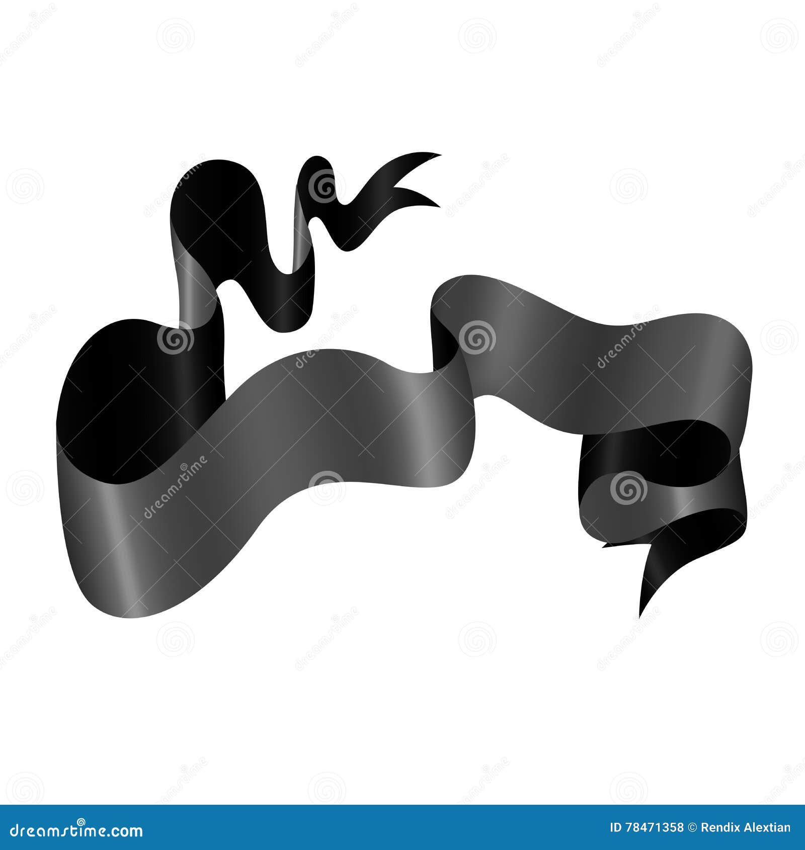 Black banner ribbon stock vector. Illustration of metal - 78471358