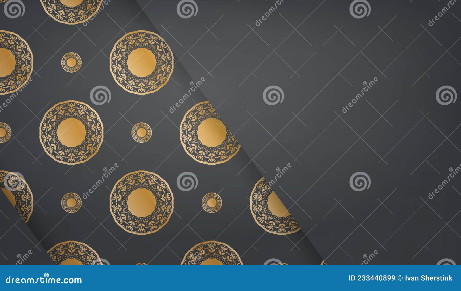 Black Banner Template with Luxurious Gold Pattern and Space for Your ...