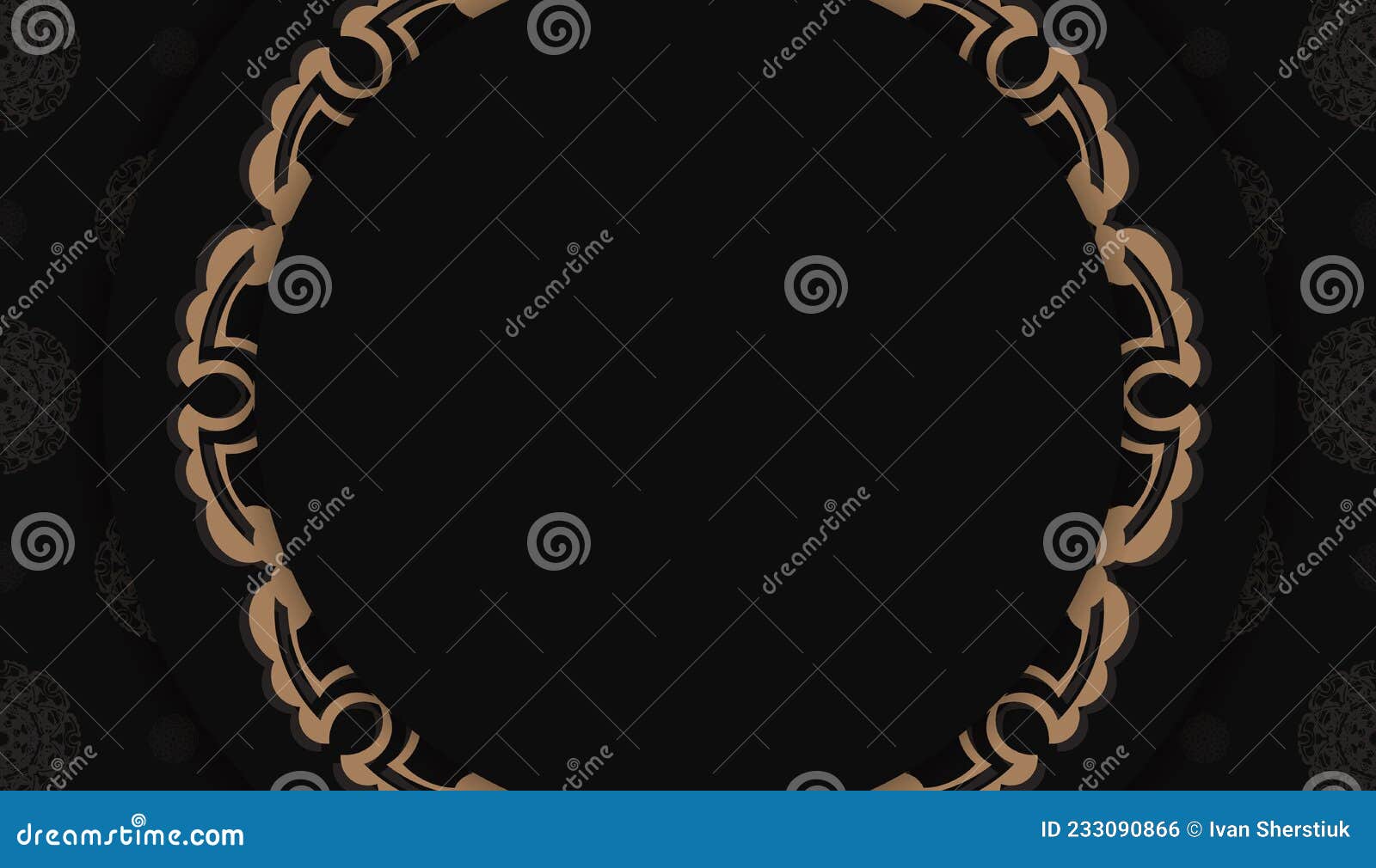 Black Banner with Vintage Brown Pattern and Space for Your Logo Stock ...