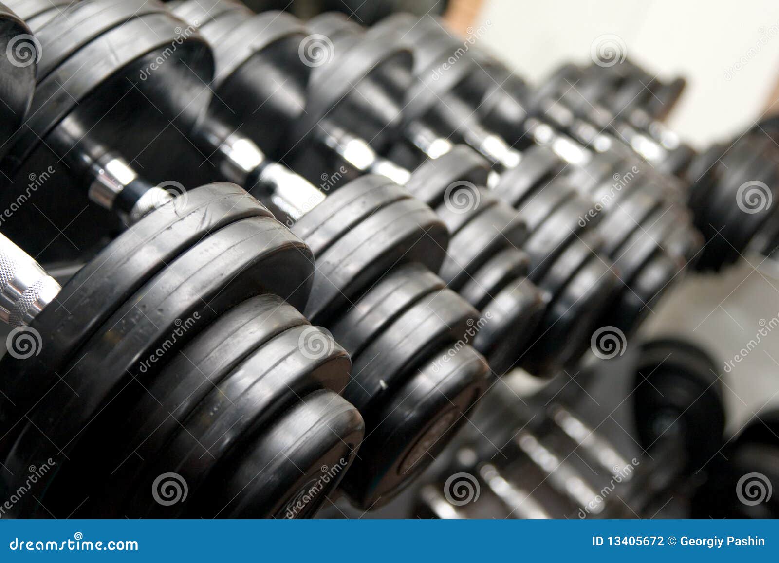 Black Barbells at the gym stock photo. Image of close - 13405672