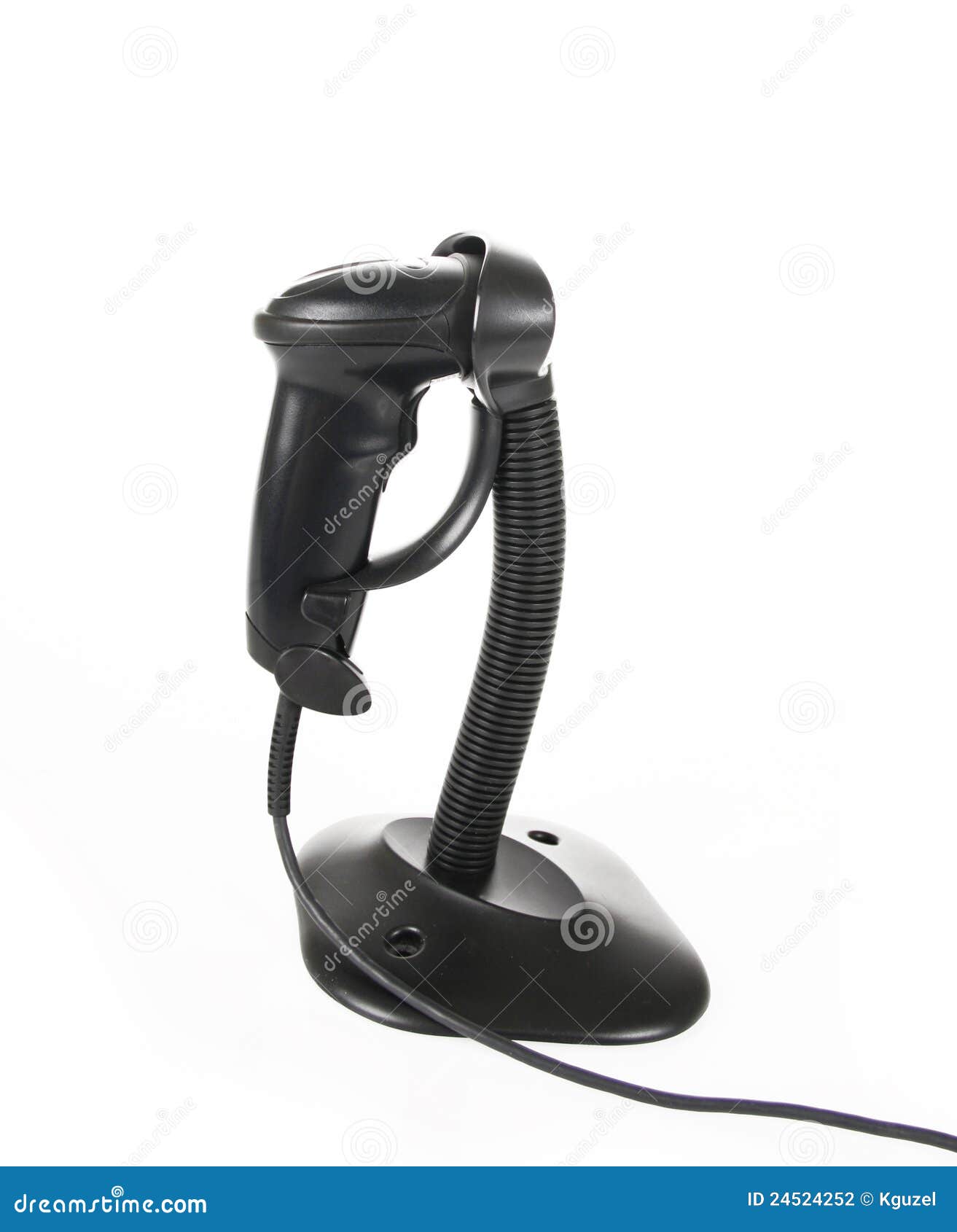 Black Barcode Scanner Isolated on White Stock Photo - Image of hand ...
