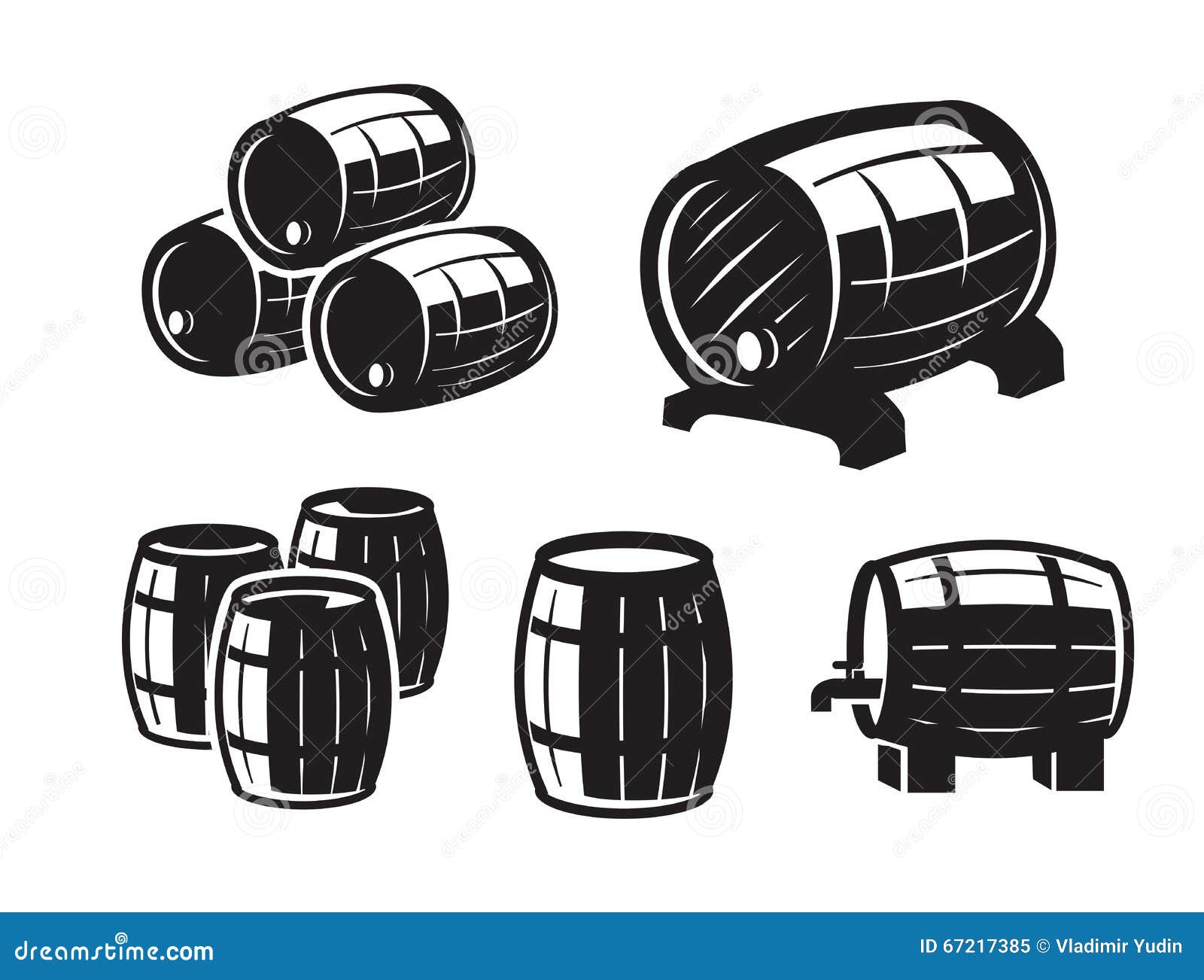 Black barrels icons stock vector. Illustration of object - 67217385