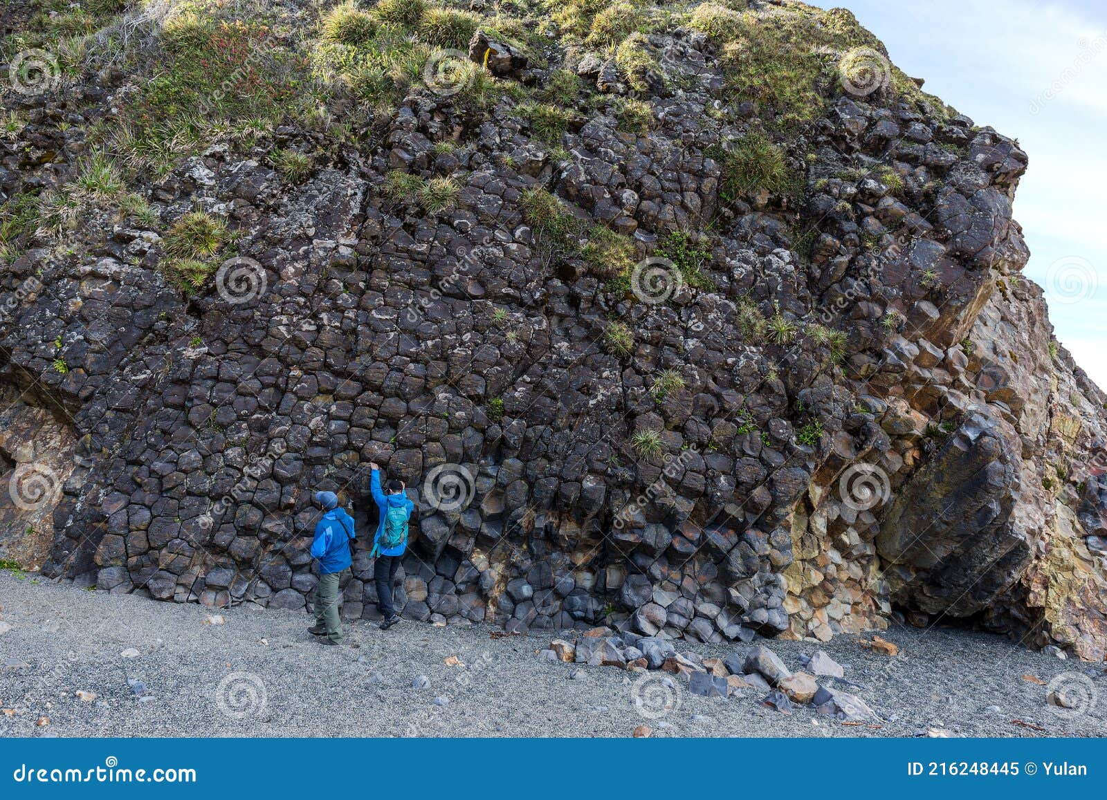 Black Basalt Cliffs Sub-vertical Polygonal Columns and Columnar Joints ...