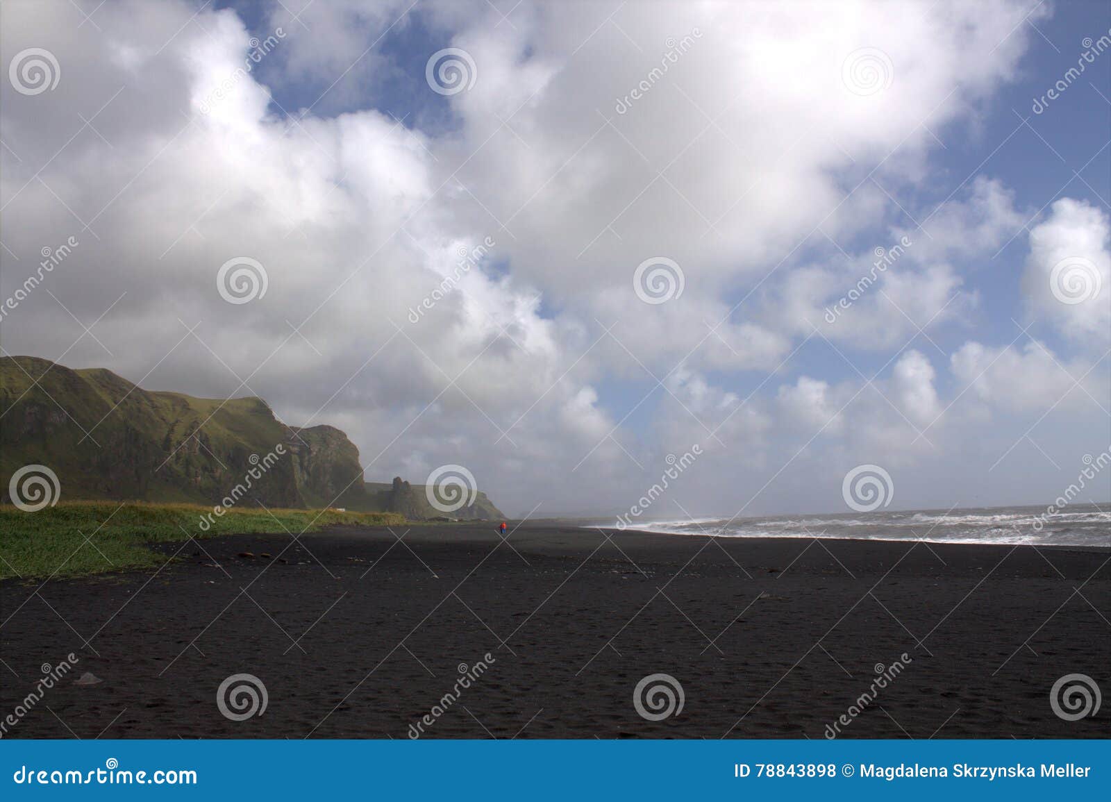 Black Basalt Sand Beach Reynisfjara in Vik in Iceland Stock Photo ...