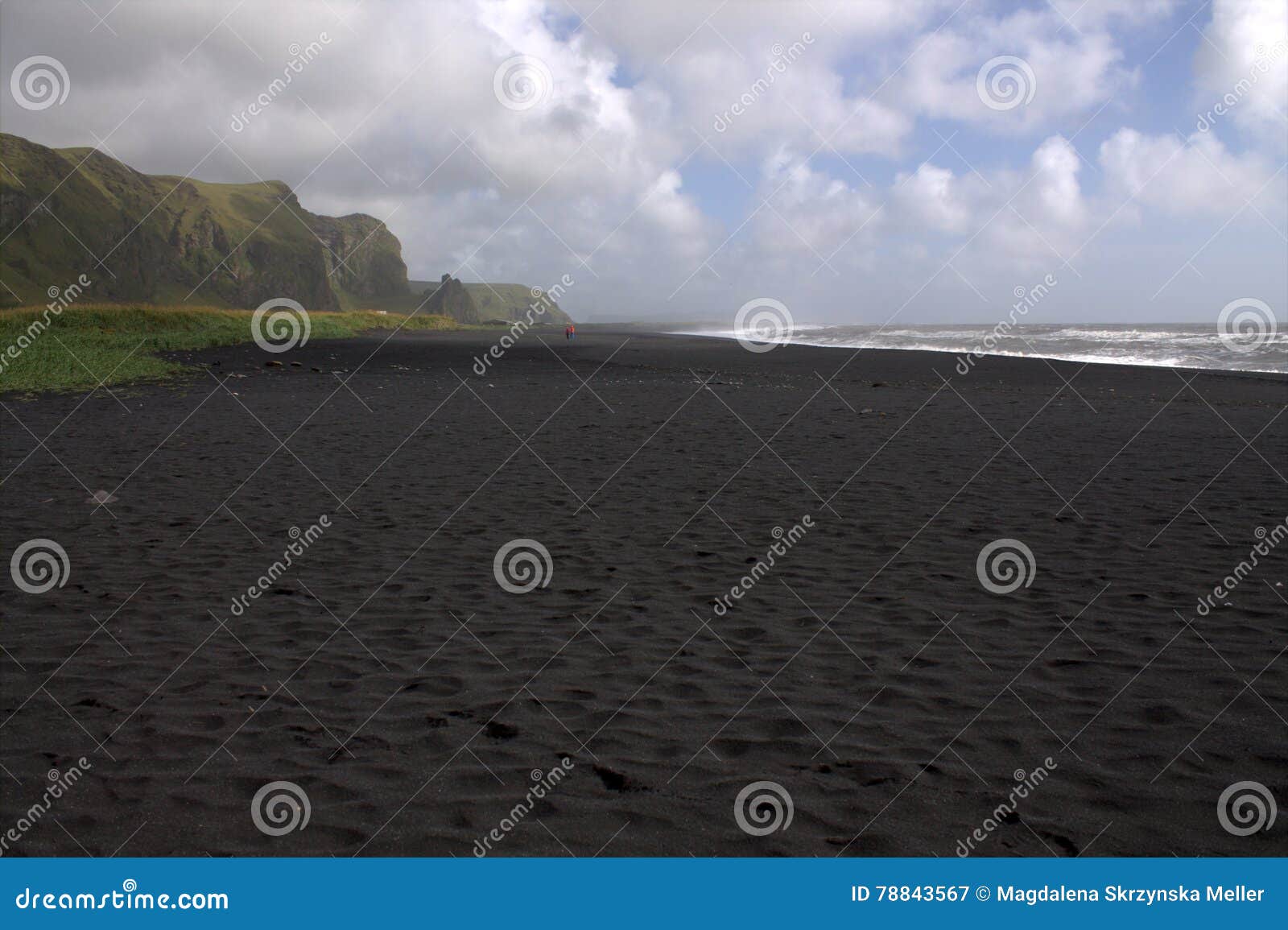 Black Basalt Sand Beach in Vik in Iceland Stock Image - Image of pure ...