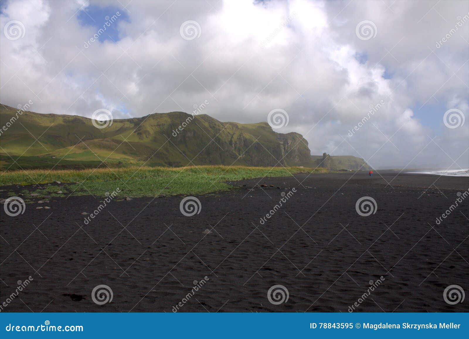 Black Basalt Sand Beach in Vik in Iceland Stock Image - Image of black ...