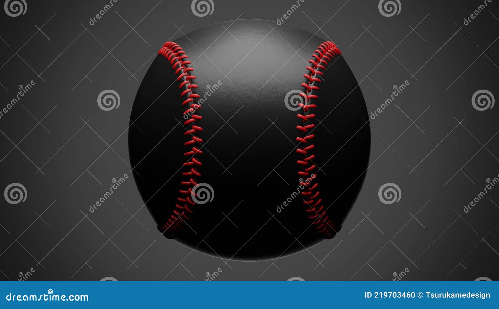 Black Baseball Ball Isolated on Gray Background. Stock Illustration ...