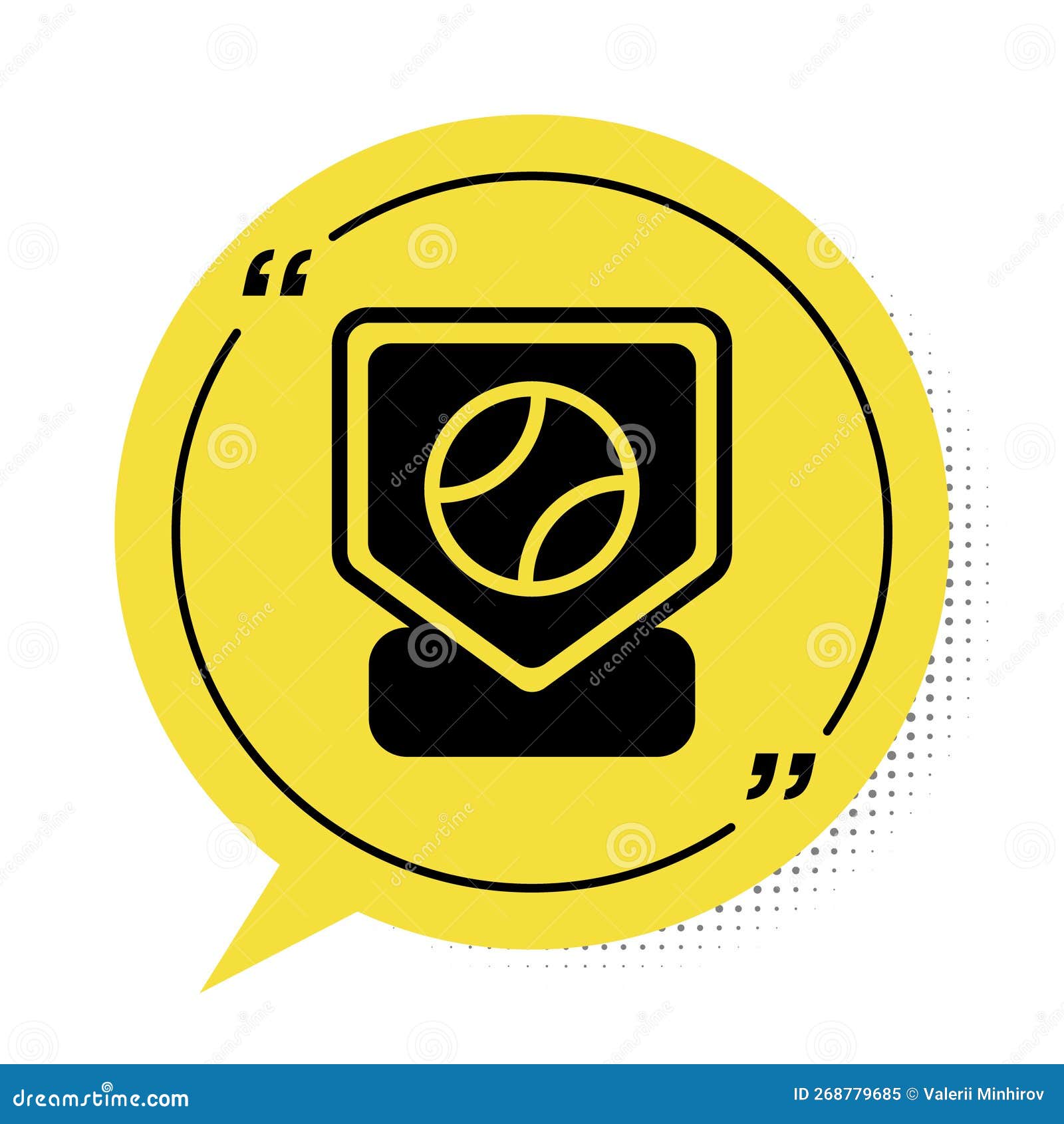 Black Baseball Base Icon Isolated on White Background. Yellow Speech ...