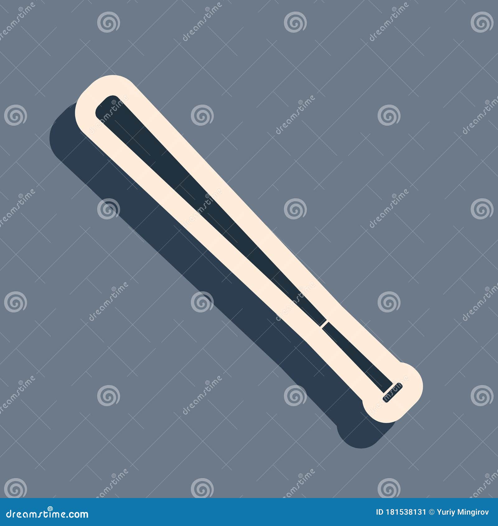 Black Baseball Bat Icon Isolated on Grey Background. Long Shadow Style ...