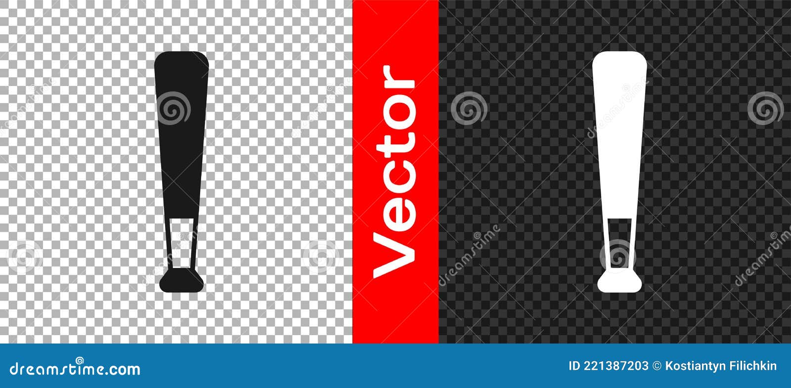 Black Baseball Bat Icon Isolated on Transparent Background. Vector ...