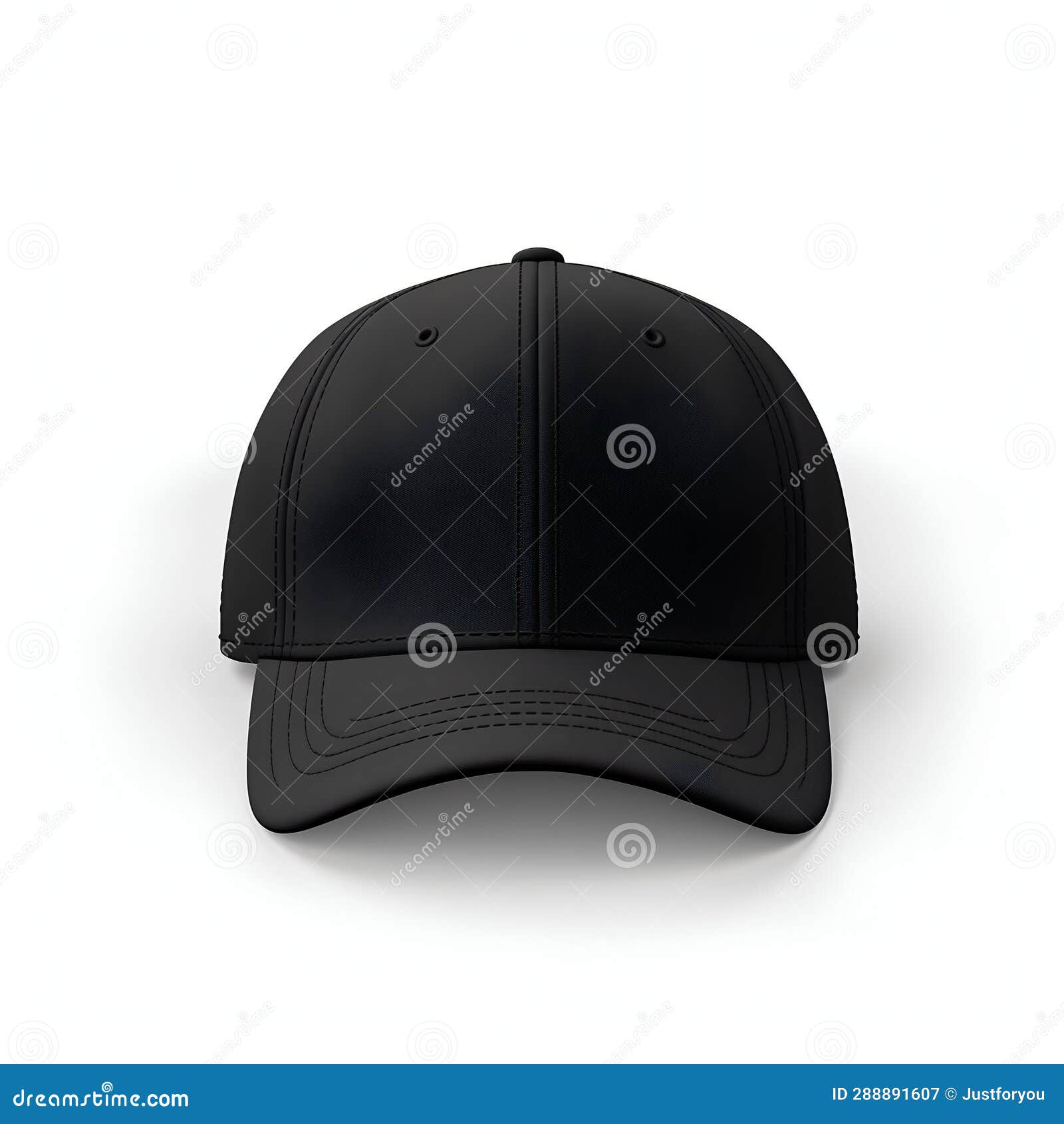 Black Baseball Cap Front View Isolated on a White Background ...