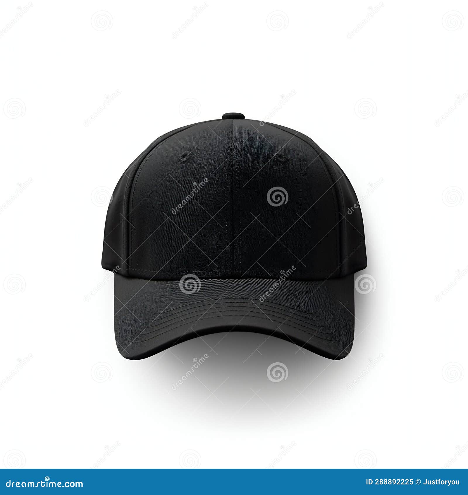 Black Baseball Cap Front View Isolated on a White Background ...