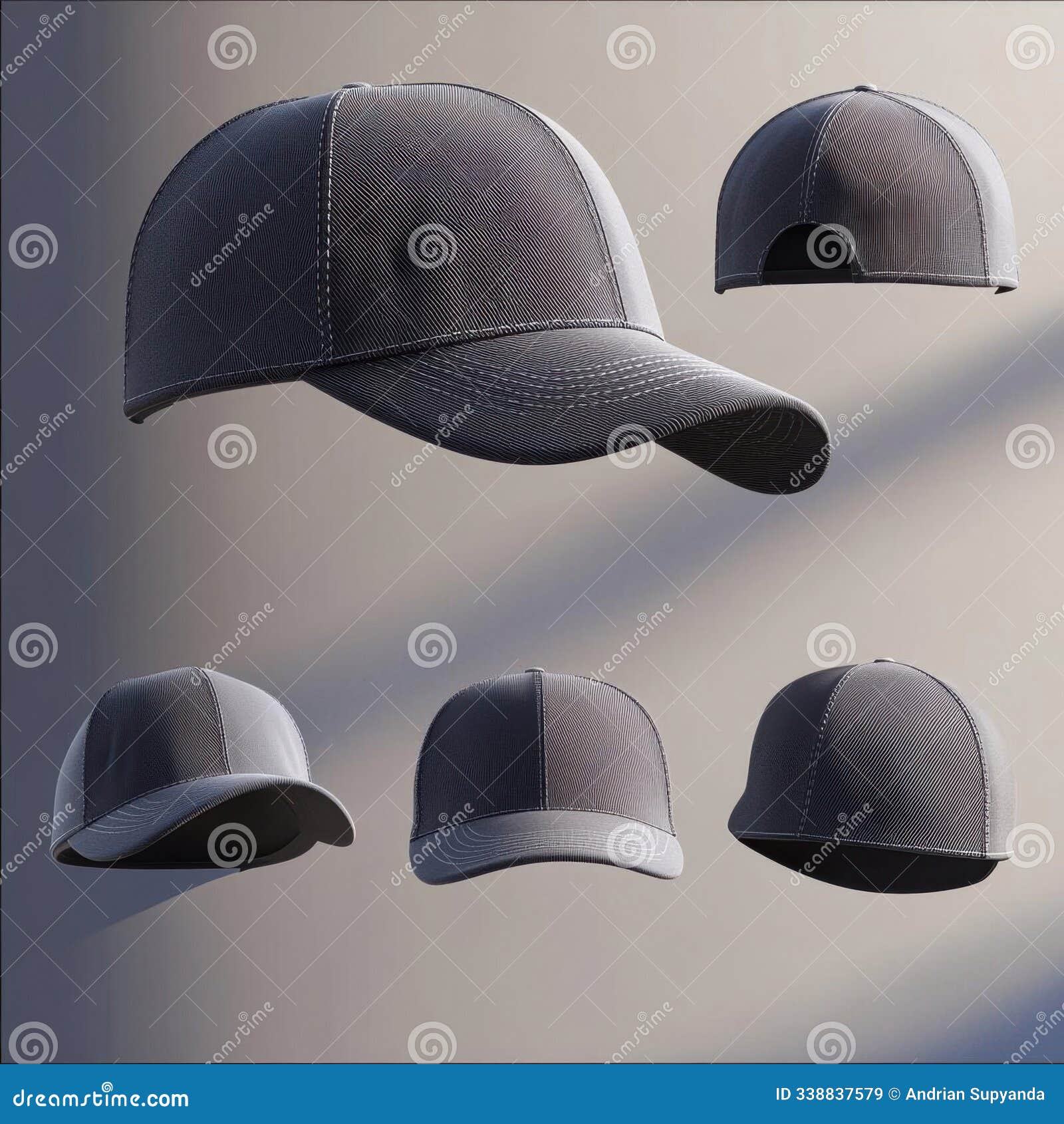 Black Baseball Cap Mockup - Front, Side, and Back Views Stock ...