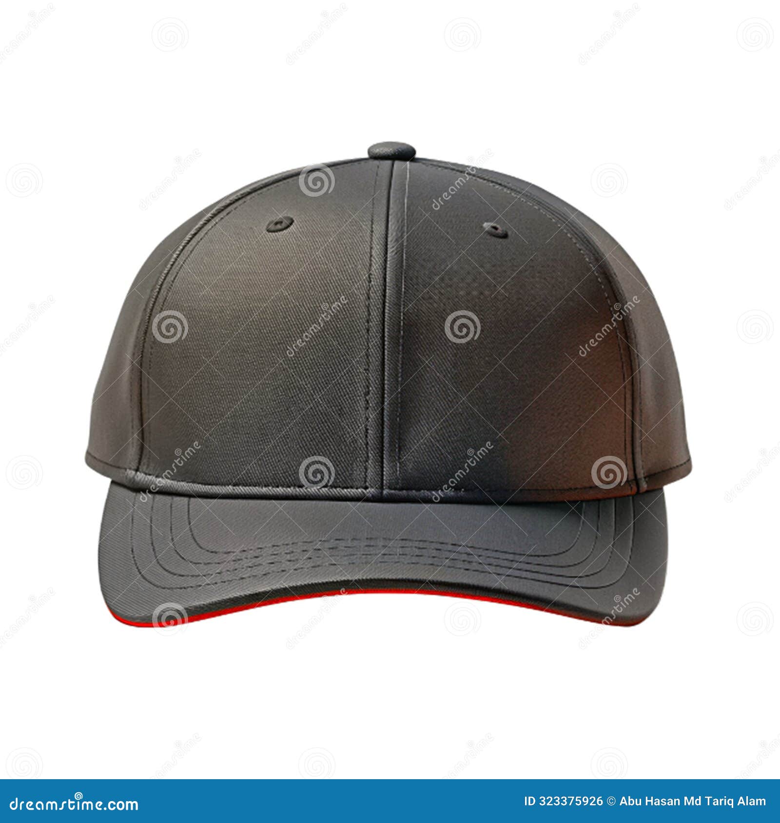 A Black Baseball Cap Mockup, Front View Stock Illustration ...