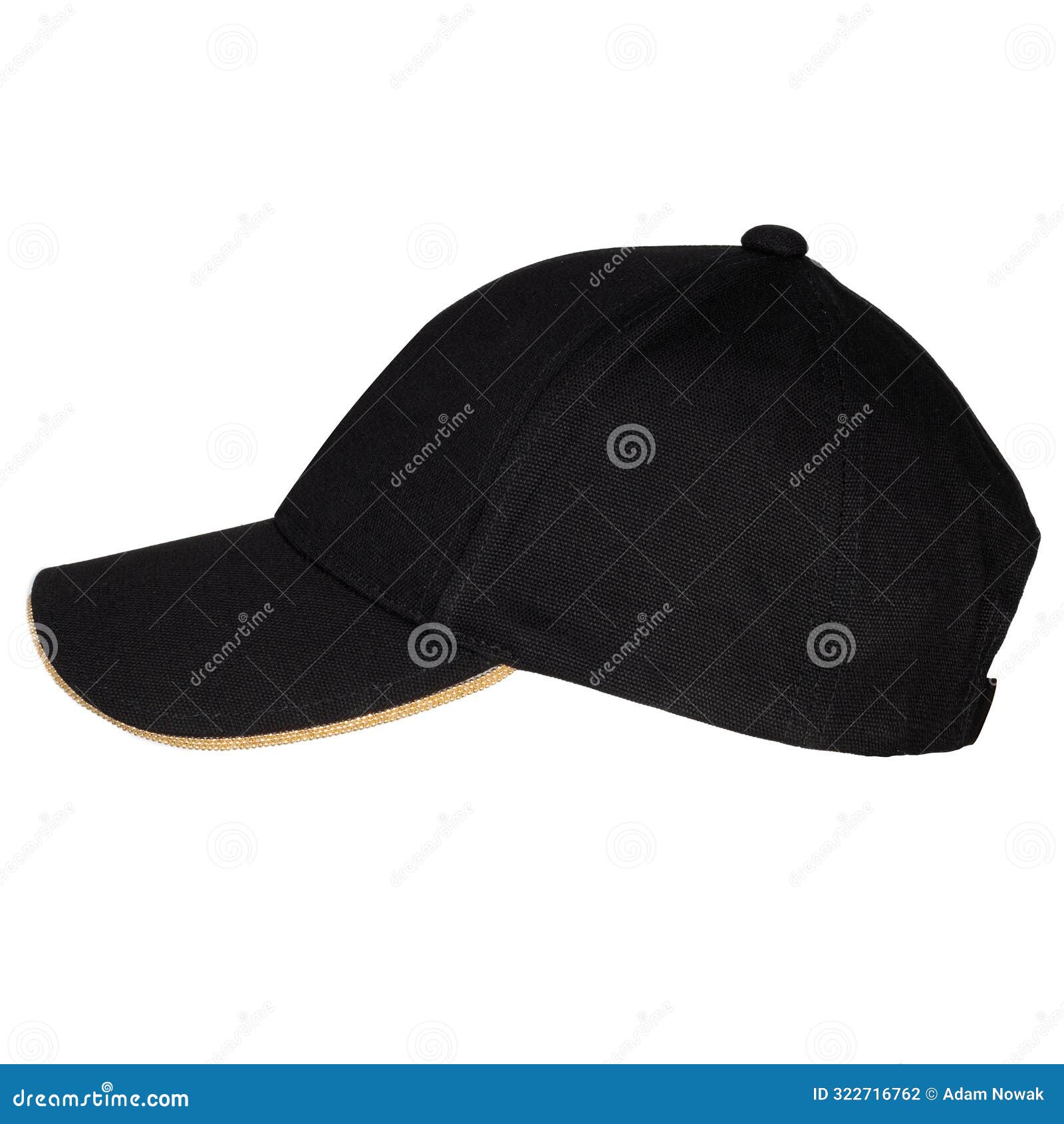 Black Baseball Cap Side View Stock Photo - Image of view, comfortable ...