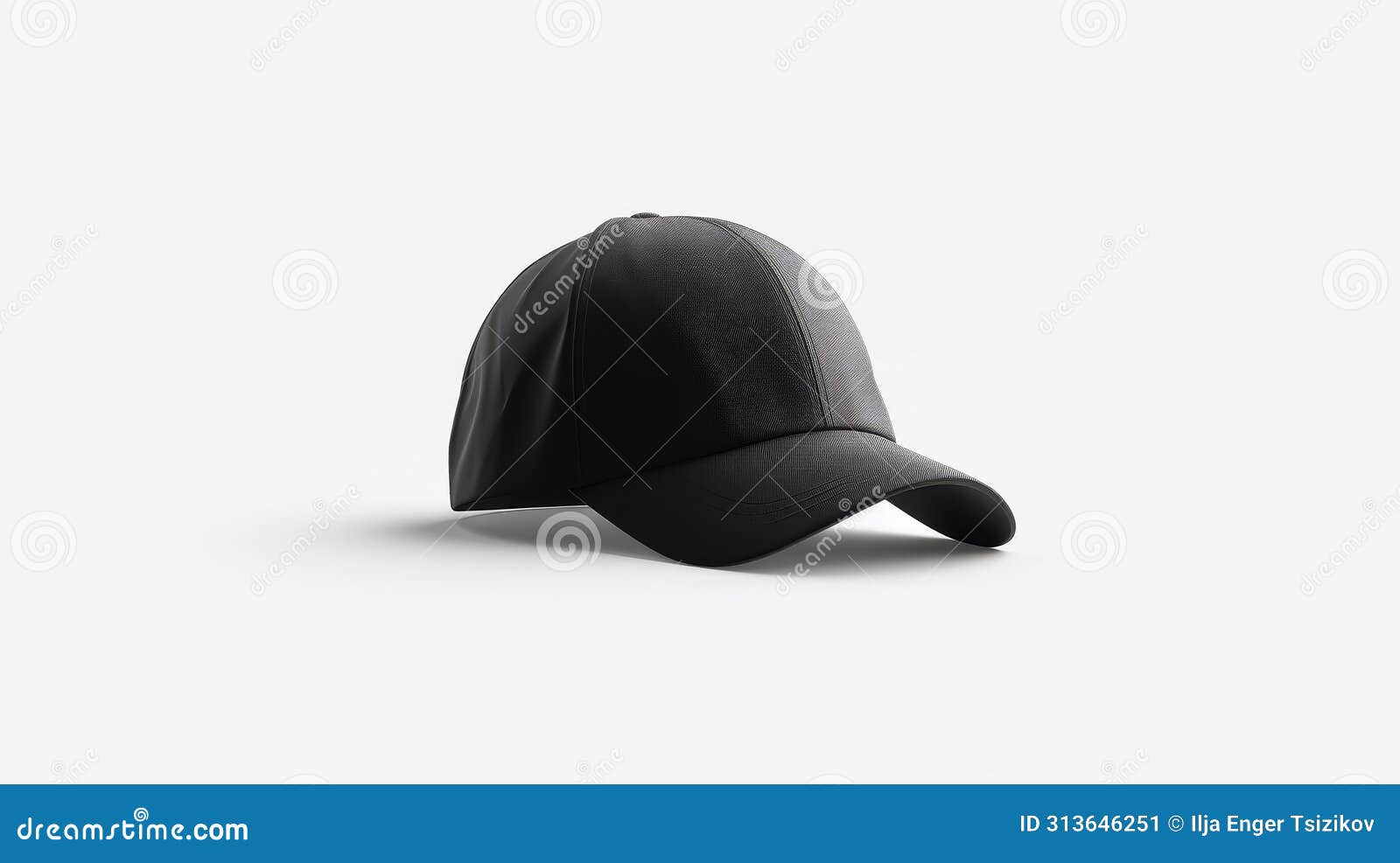 Black Baseball Cap Template Displayed Alone on White Background for ...