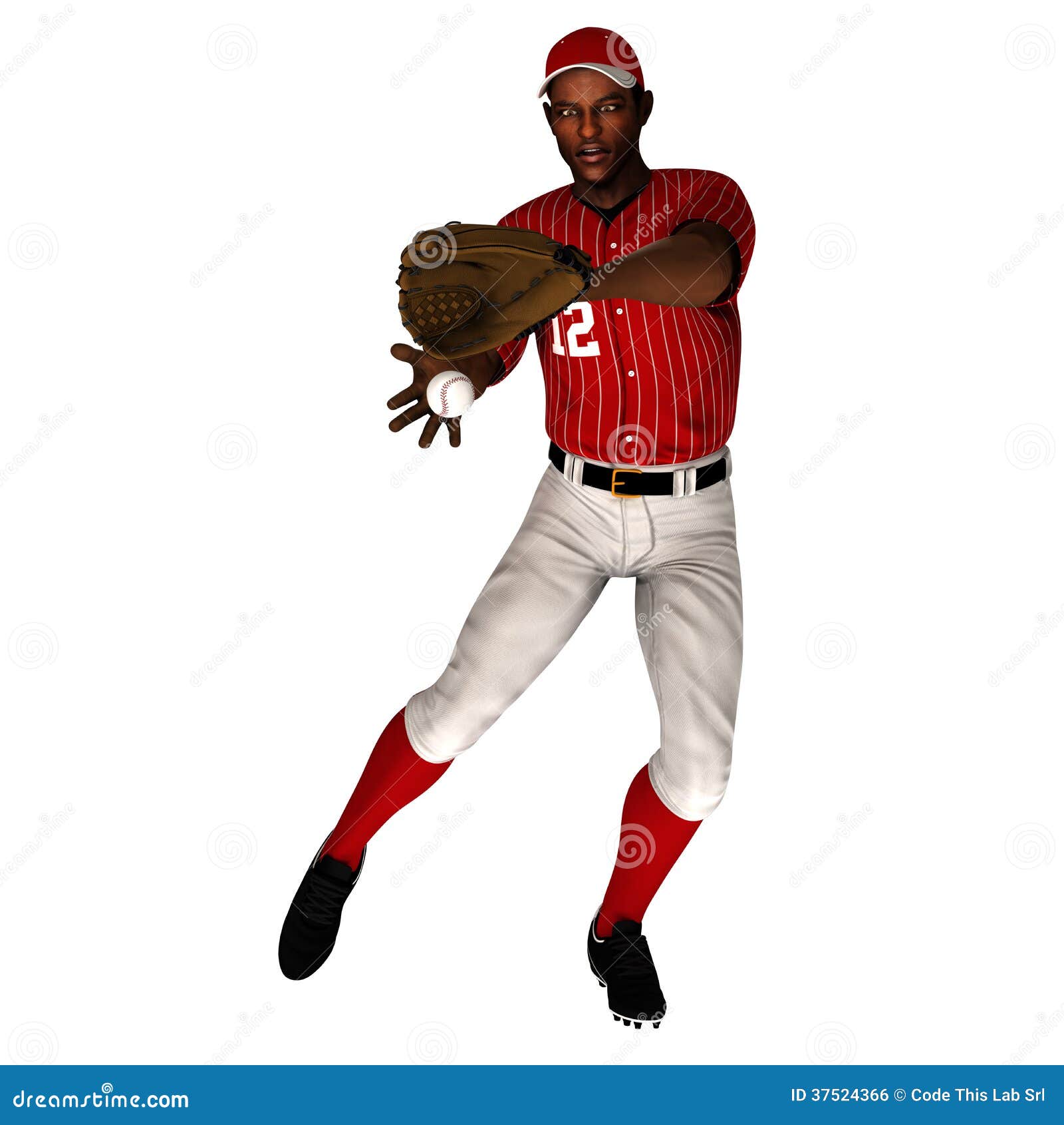 Black Baseball Outfielder stock illustration. Illustration of hitter ...