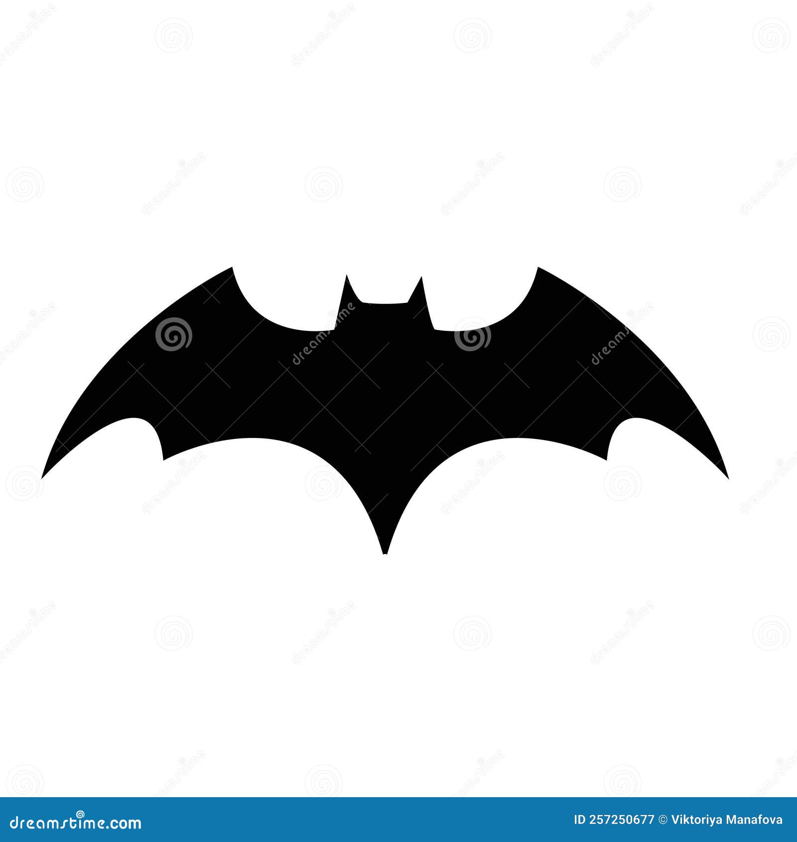 Black bat icon stock vector. Illustration of isolated - 257250677