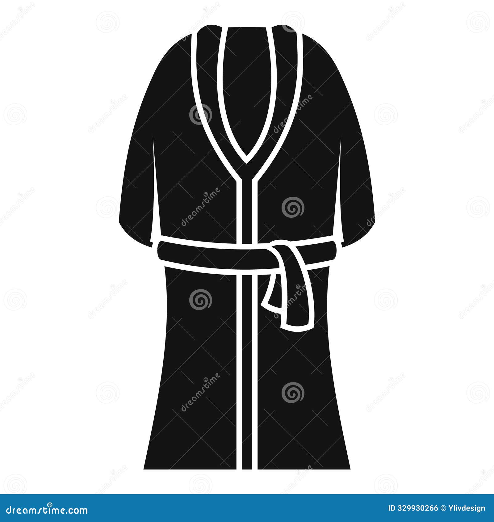 Black Bathrobe with Belt Icon, Simple Style Stock Vector - Illustration ...