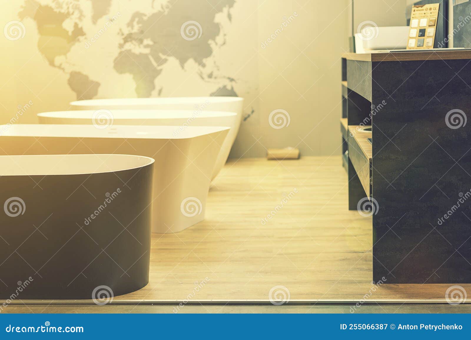 Black Bathtub at a Hardware Store. Sanitary Engineering Shop Stock ...
