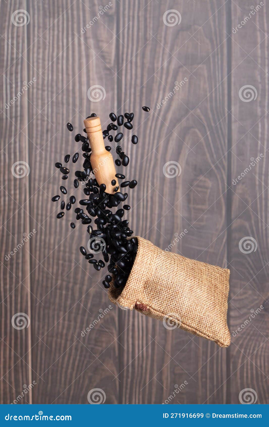 Black Bean Flying Explosion in Sack Bag, Black Grain Beans Explode ...