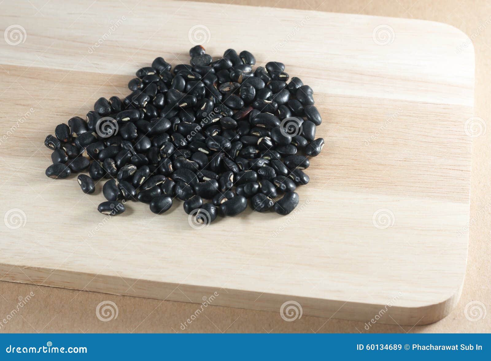 Black Bean Seed on Wood Background Stock Image - Image of colorful ...