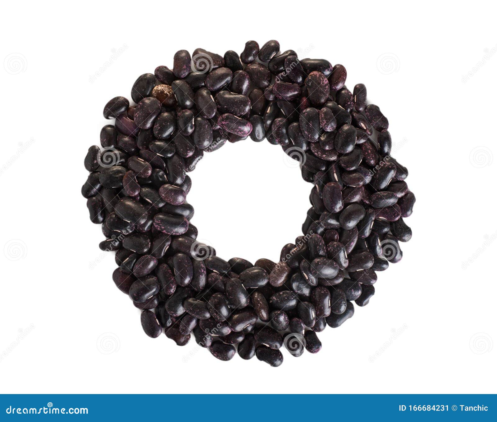 Black Beans, Circle Shape Top View Isolated on a White Stock Image ...