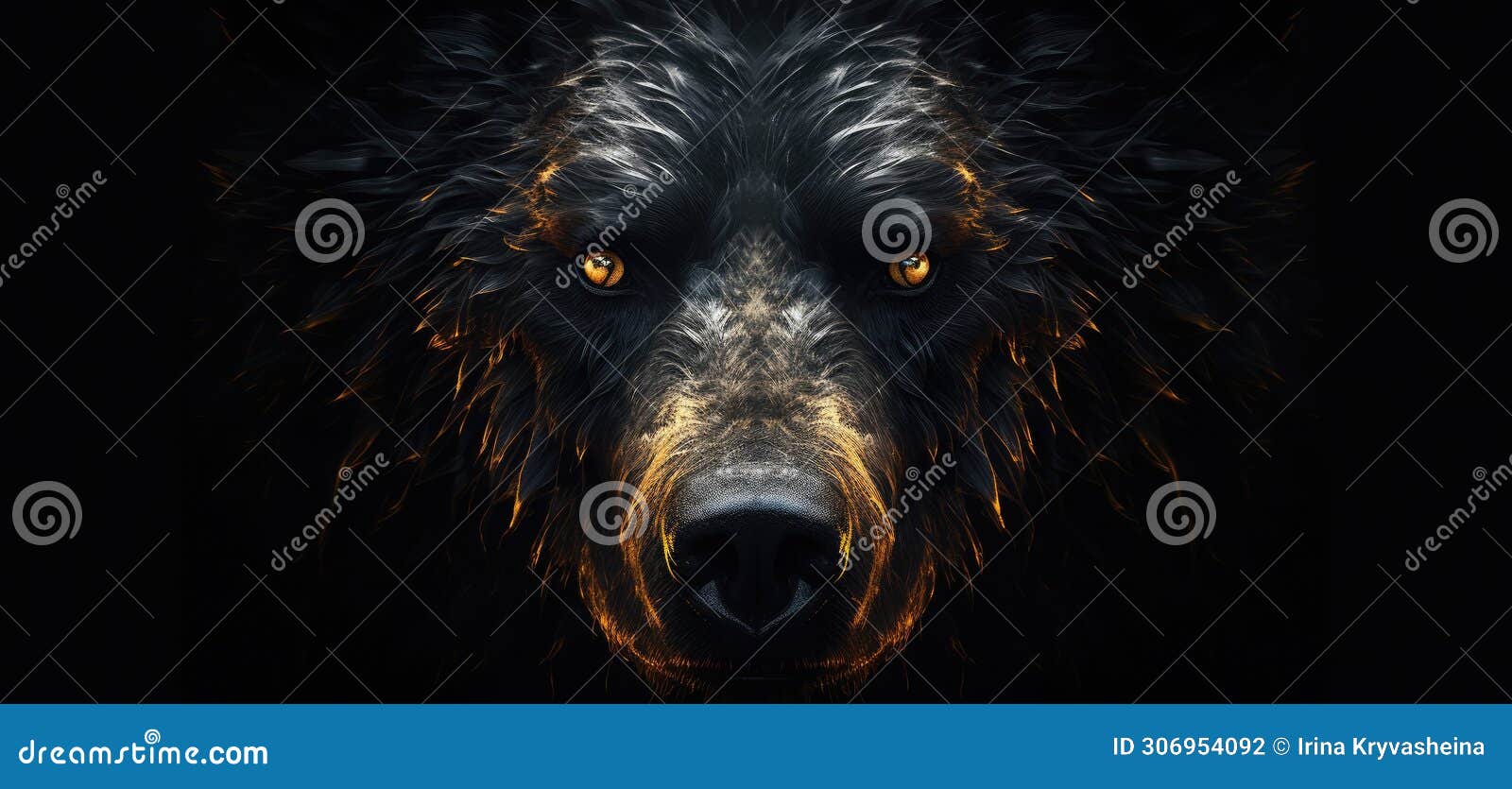 A Black Bear in the Dark Has Its Head Up Stock Photo - Image of arctos ...
